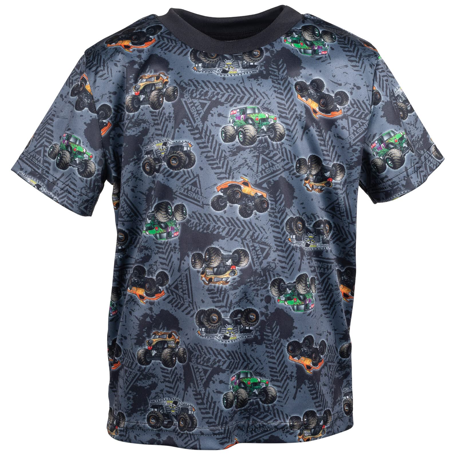 Monster Jam Toddler Boys Graphic T-Shirt Tank Top Mesh Shorts 3 Piece Outfit Set Black 4T