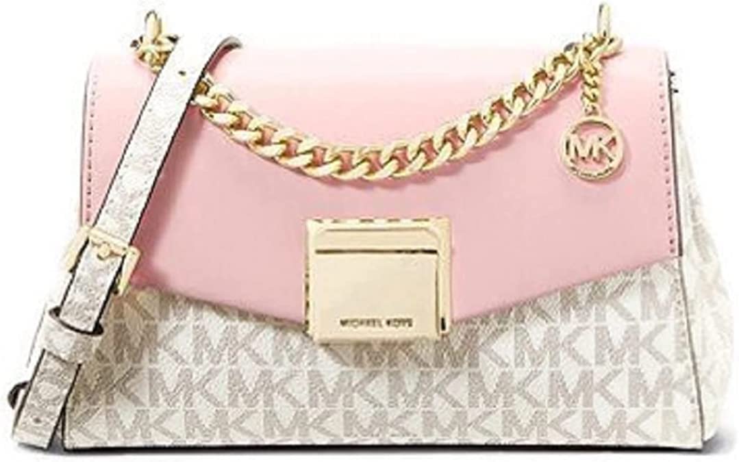 Michael Kors Lita Small Two-Tone Logo and Leather Crossbody Bag