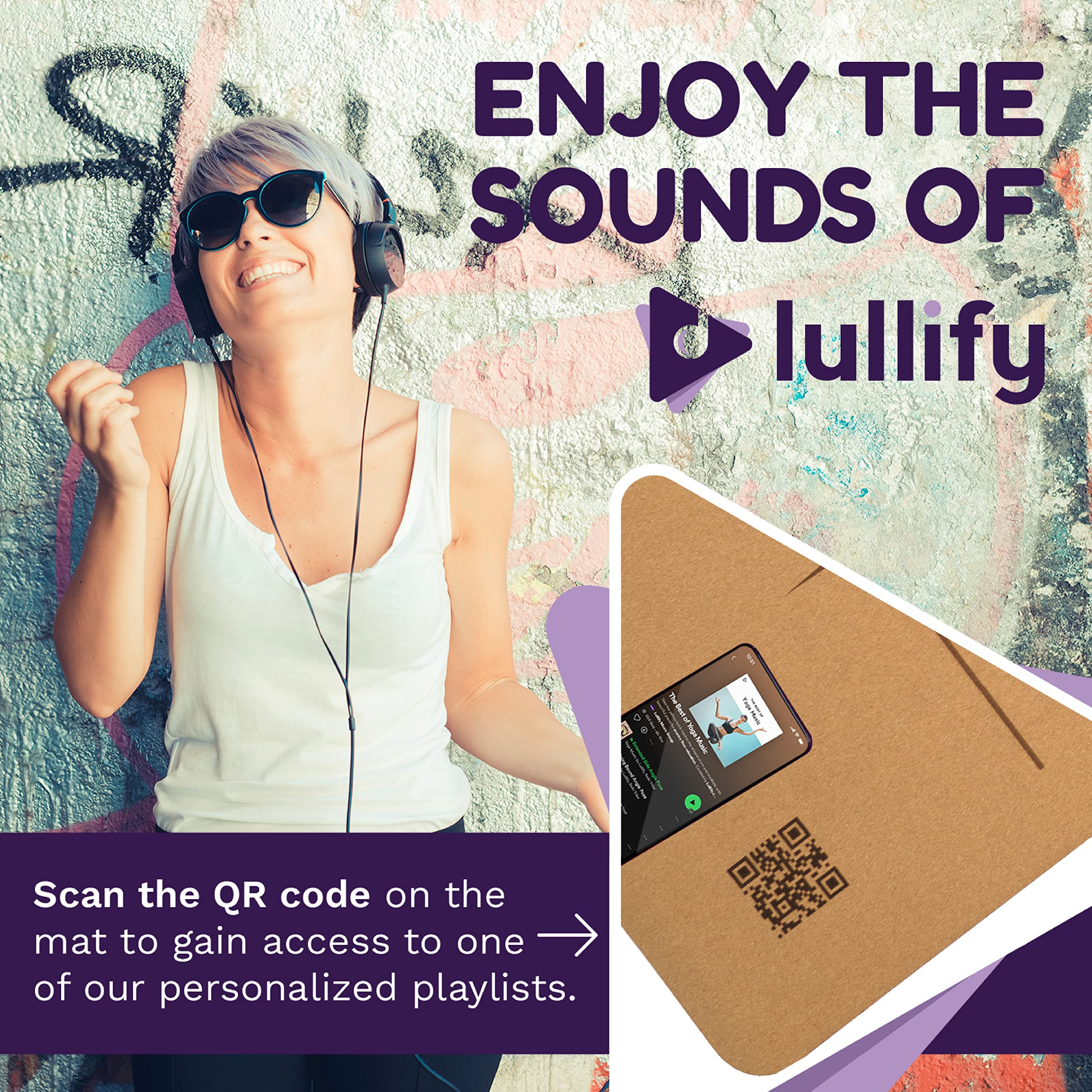 Lullify Premium Cork Yoga Mat | Non Slip and Built To Last Through Hot Yoga Or Exercise Class | Biodegradable and Built With Sustainable Materials | Carrying Strap Included