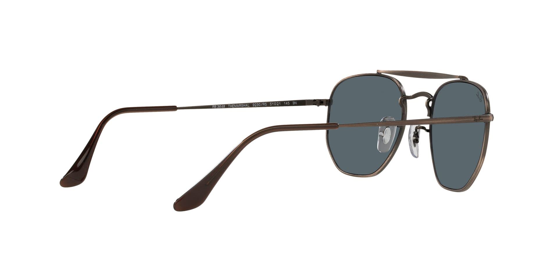 Ray-Ban RB3648 The Marshal Square Sunglasses, Gold/Bottle Green, 54 mm