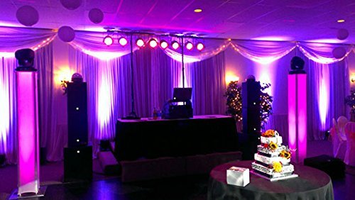 LED Up Light - 16 Hour LED Battery Powered Wireless DMX - 9x6w RGBAW+UV (White Case) - Weddings - Stage Light - Dj Light