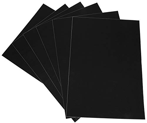 Mini Skater 6PCS A4 Size Self Adhesive Felt Sheets 1mm Thickness Sticky Back Fabric Sheets for Adult Craft Activities Patchwork Sewing DIY Squares Art, Black