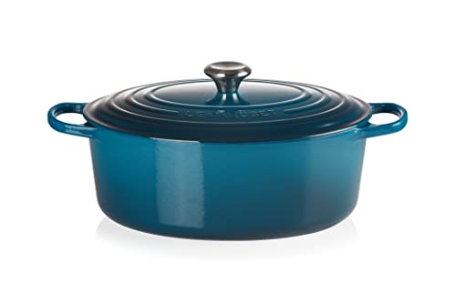 Le Creuset Enameled Cast Iron Signature Oval Dutch Oven, 8 qt., Deep Teal