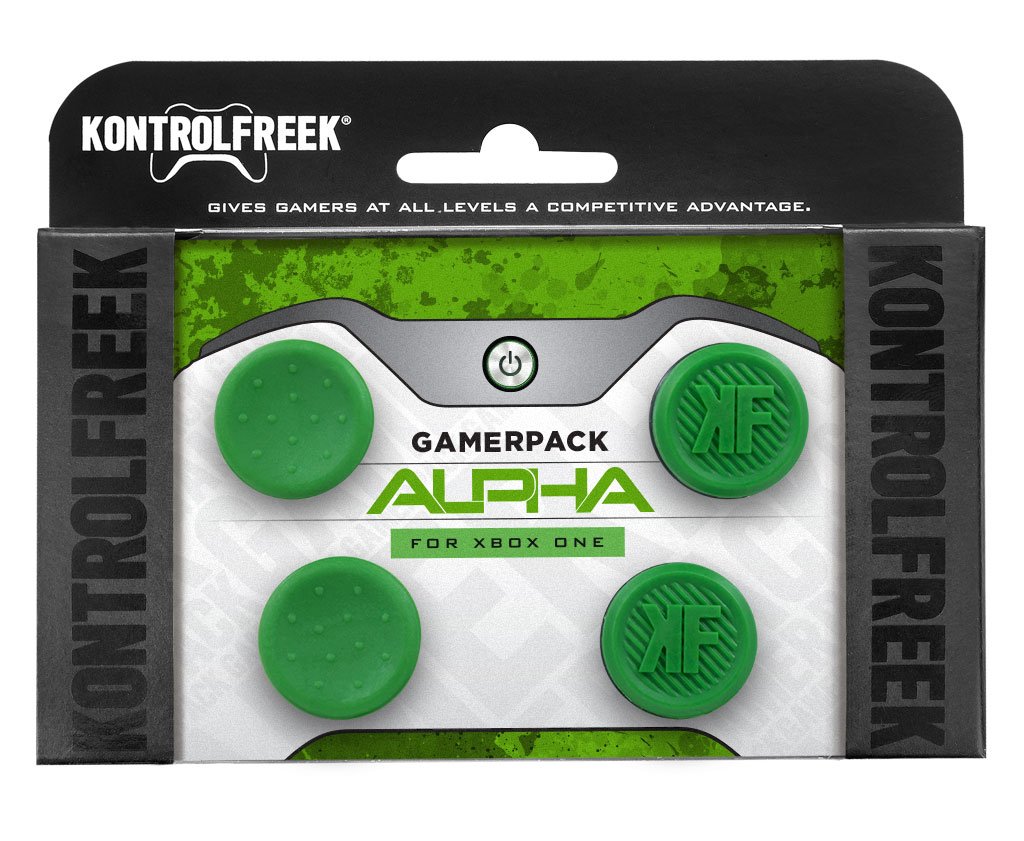 KontrolFreek GamerPack Alpha for Xbox One Controller | Performance Thumbsticks | 2 Low-Rise Concave, 2 Low-Rise | Green