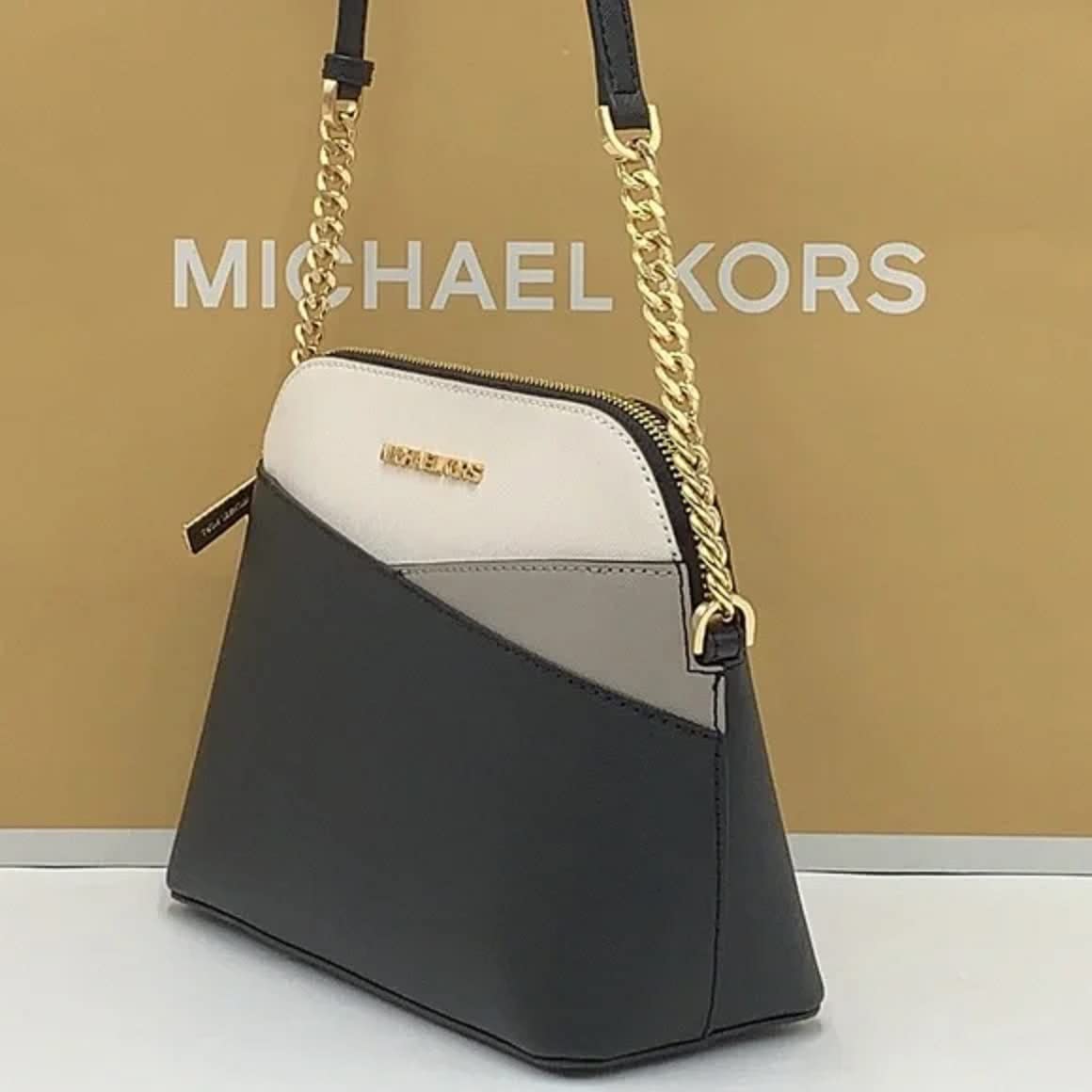 Michael Kors Jet Set Medium Crossbody Leather Handbag (Rosewood Pink Multi)