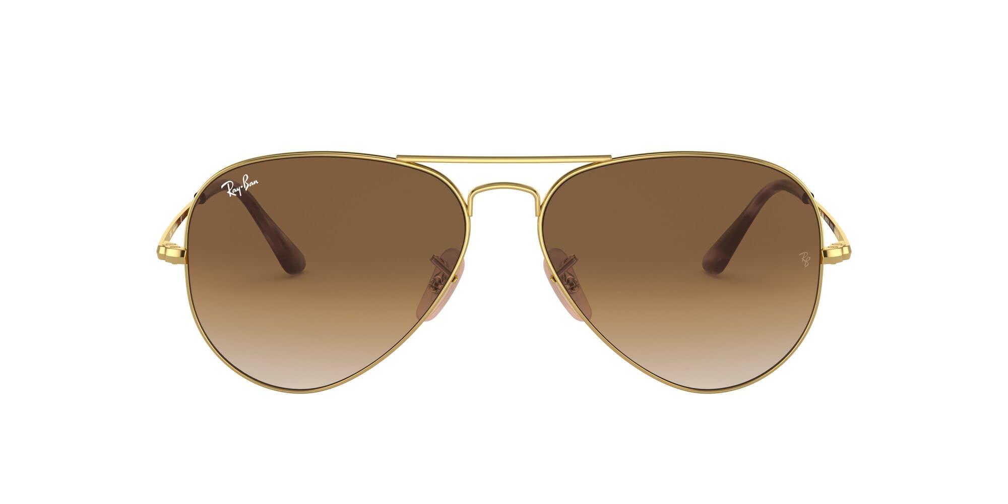 Ray-Ban RB3689 Aviator Metal II Sunglasses + Vision Group Accessories Bundle (Arista/Clear Gradient Brown (914751),55)