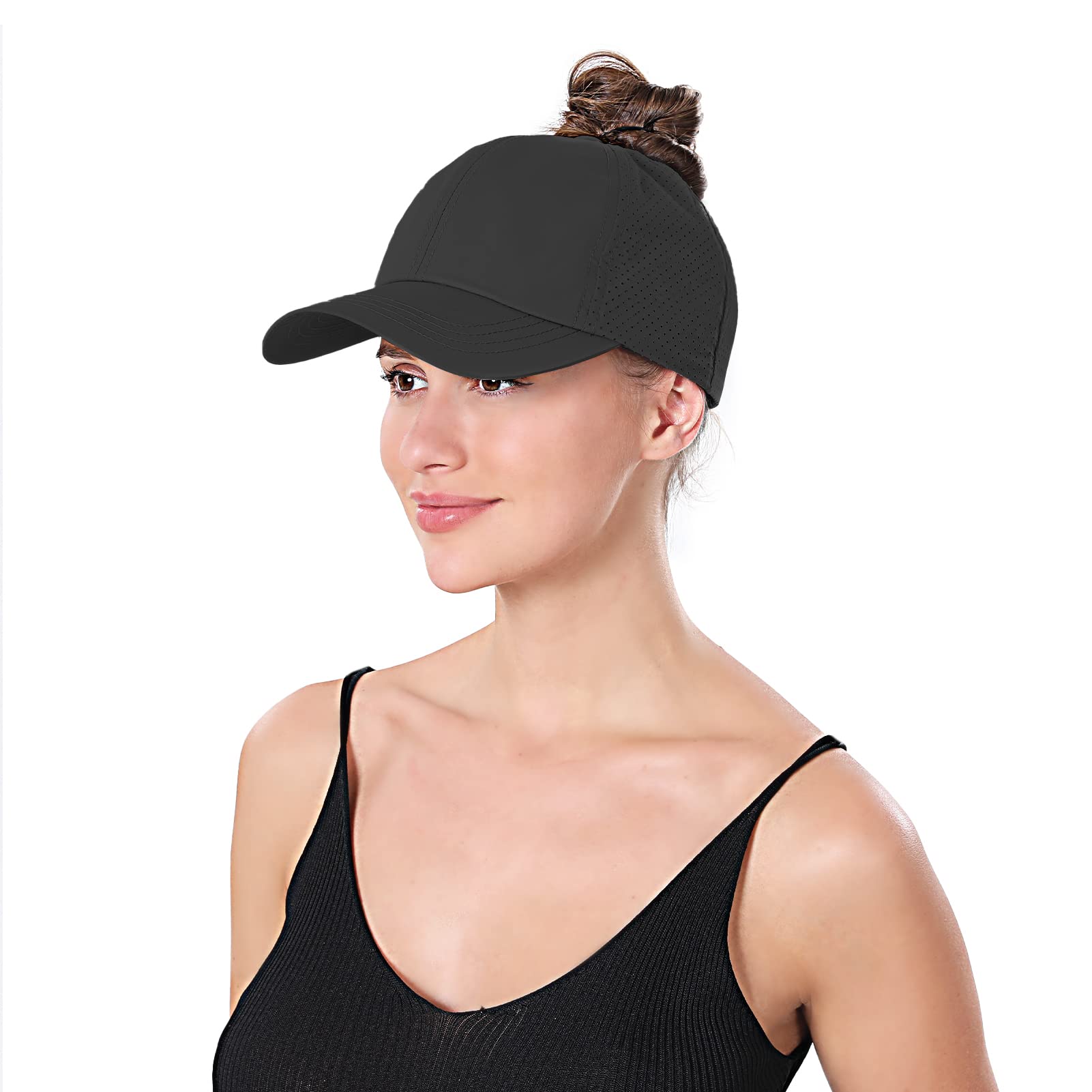 LUCKYBUNNY Women Men Tie Dye Criss Cross Ponytail Baseball Caps Adjustable Sports Hats Messy Bun Ponycap