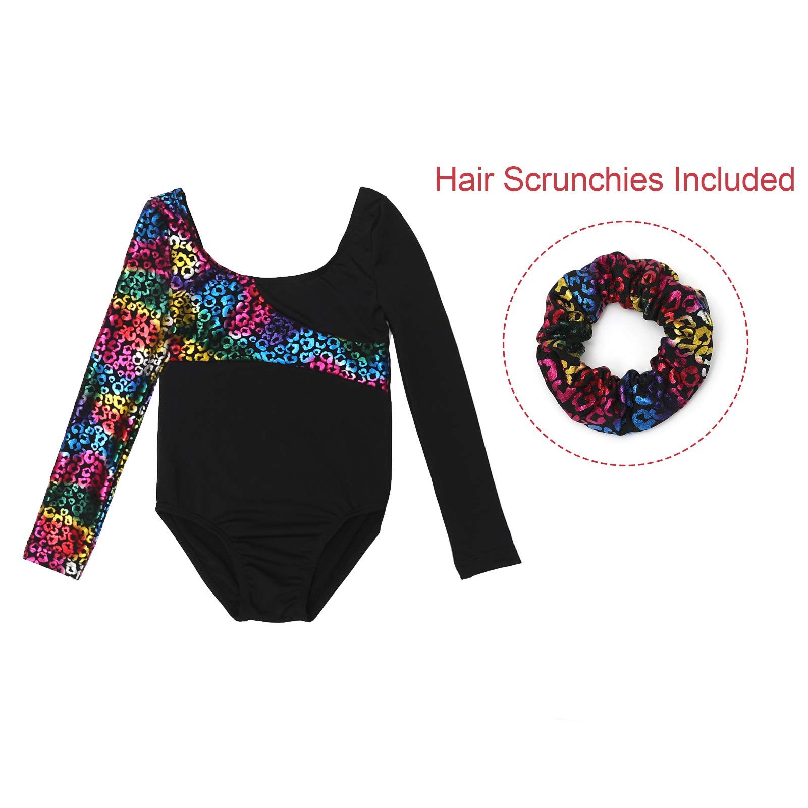 Leotards for Girls Gymnastics Sparkle Leopard Print Ballet Dance Unitards Outfit (10/12Y)