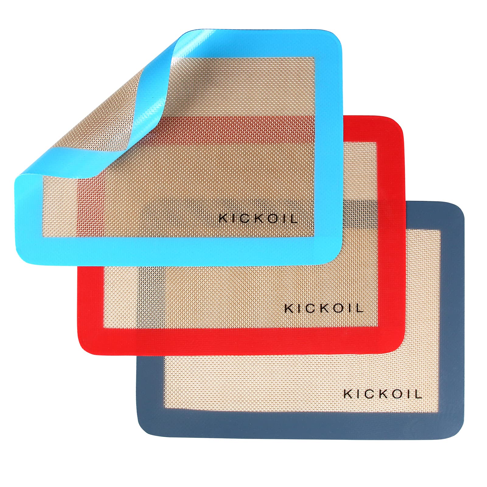 Small Silicone Baking Mats Quarter Sheet Baking Mats Non Stick Silicone Oven Liners, BPA Free, Professional Grade Silicon Baking Sheet for Cookies, Macarons Bread & Pastry, Toaster Pad Set of 3 Pack