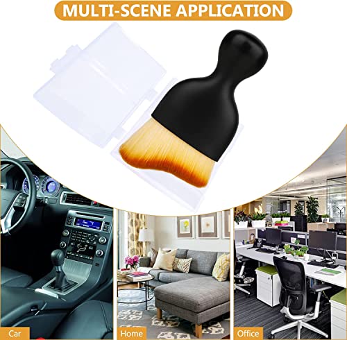 XIGUA Car Brush, Car Interior Cleaning Tool, Car Cleaning Brush Dust Collectors, Curved Design Dirt Dust Clean Brushes, Engine Compartment and Dashboard(2 PCS)