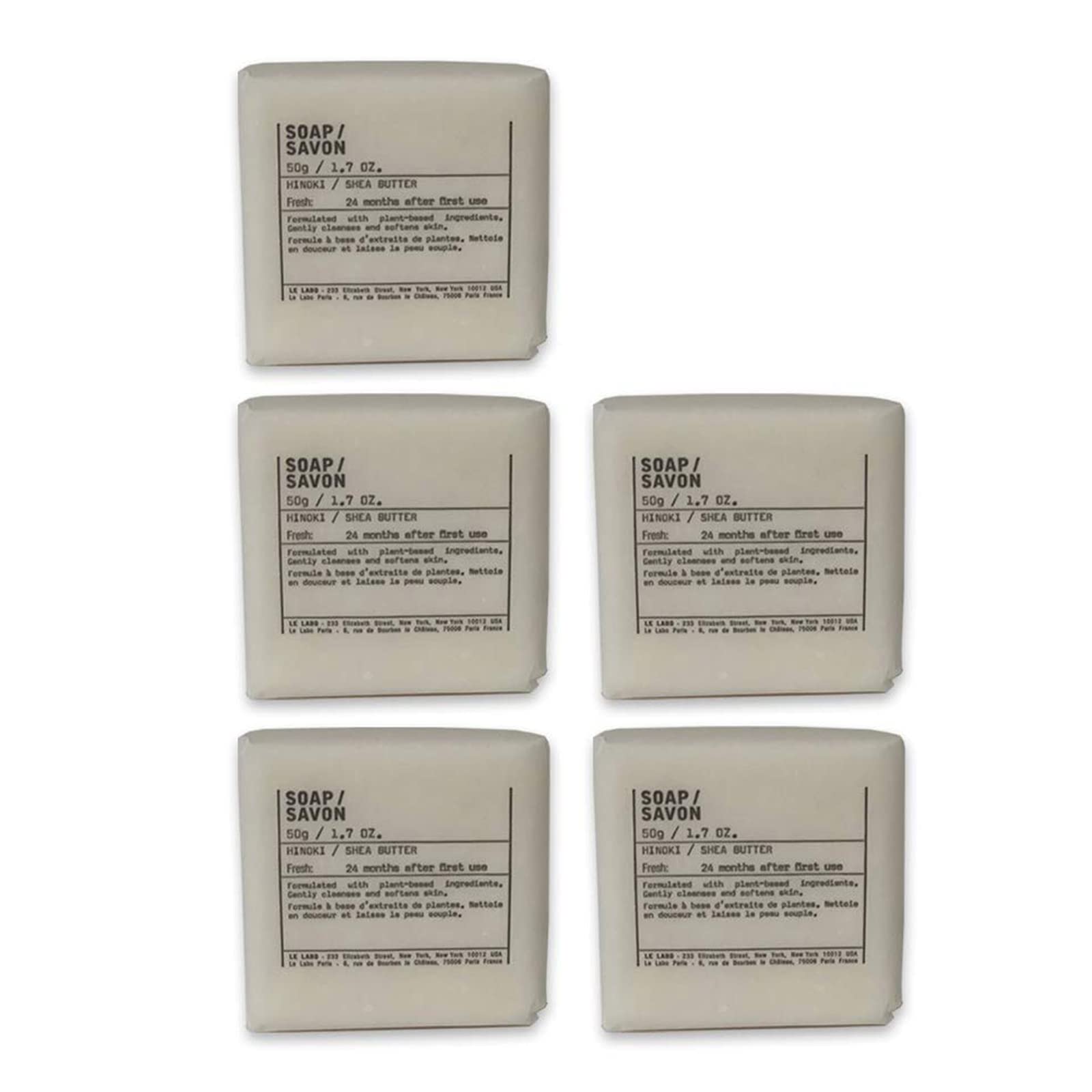 Le Labo Hinoki Shea Butter Facial Soap β Lot of 5 β Each 1.7 Oz β Total 8.5 Oz