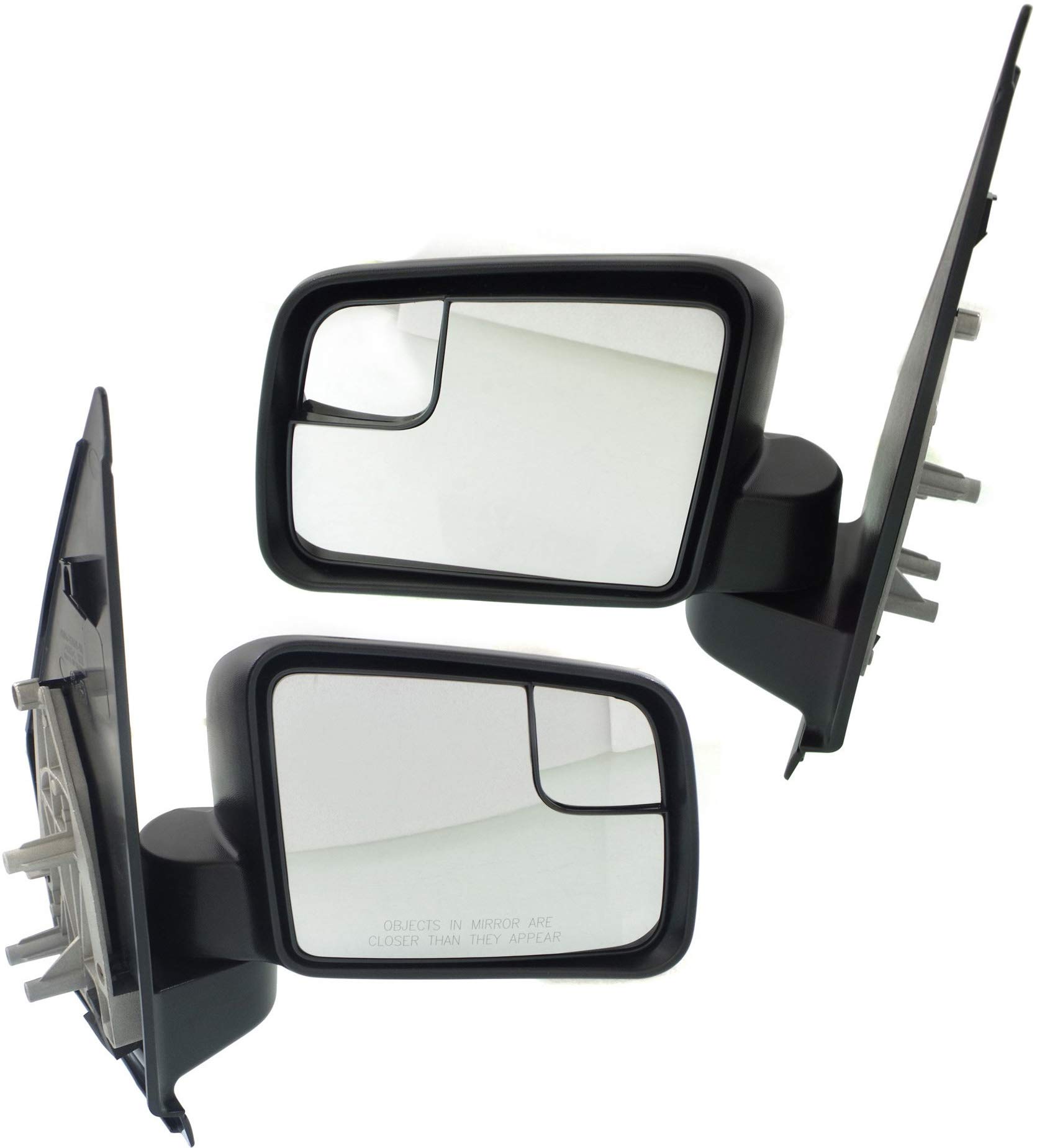 Kool Vue Driver & Passenger Side Manual Mirrors for Ford Transit Connect 2011-2013 With Spotter Glass Textured