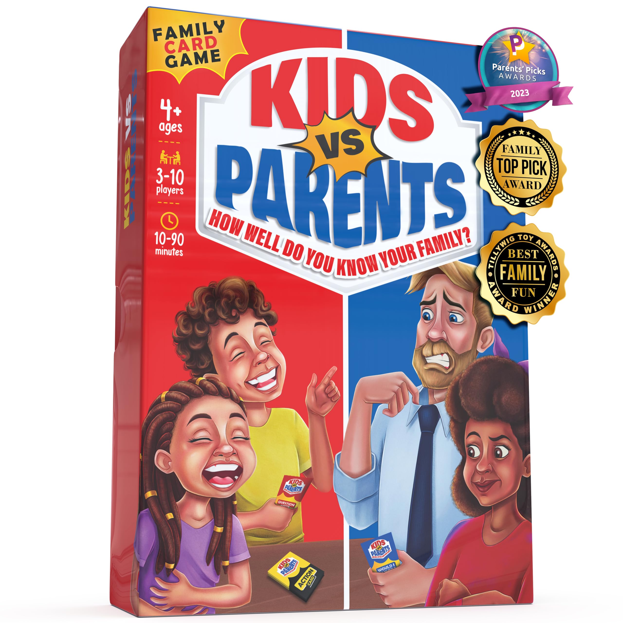 Kids VS Parents - Family Game for Kids 4-12 | Games for Family Game Night | Kids Card Games with 200 Conversation Starter Cards for 10-90 Minutes Play Time
