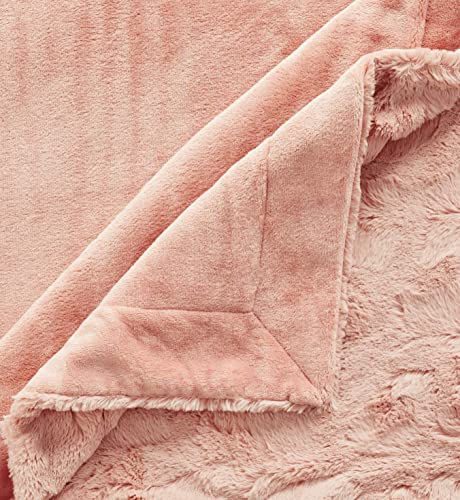 PJ Salvage Women's Loungewear Luxe Plush Blanket, Blush, 1SZ