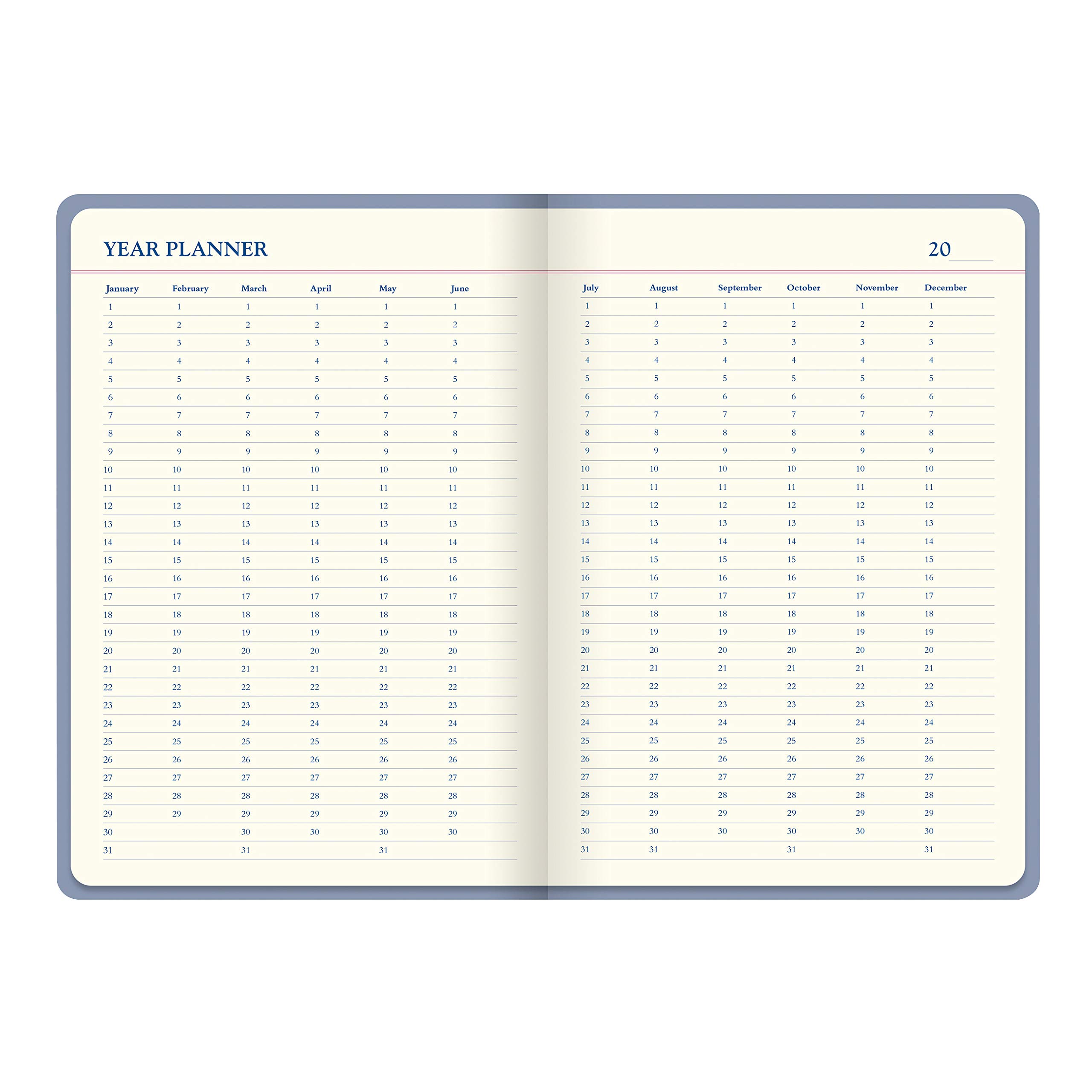 Letts Icon A5 5 Year Diary, Cream Paper, 384 Pages, 8.25 x 5.75 x 0.75 Inches, Blue (B090025)