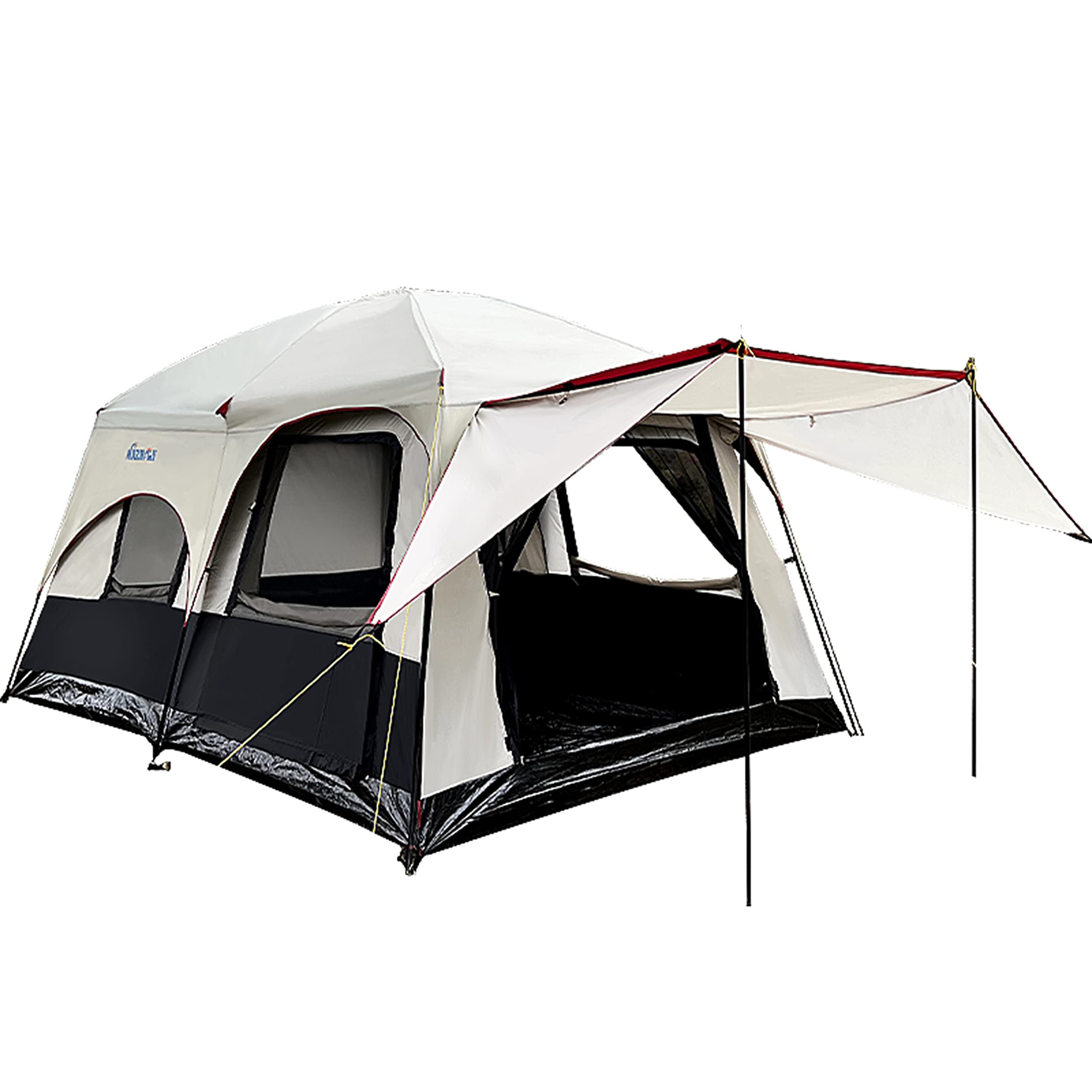 NARMAY® Camping Tent 6-8 Person Family Cabin Tent - 14' x 10' (Black)