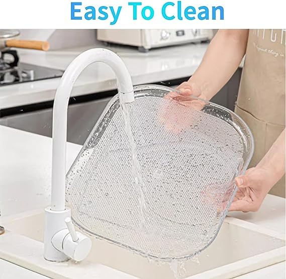 Lazy Susan Turntable Organizer for Refrigerator, 15.67'' Clear Rectangular Fridge Organizer Storage, Square Lazy Susan Organizer for Kitchen, Pantry, Cabinet, Dining Table, Refrigerator (2PCS)