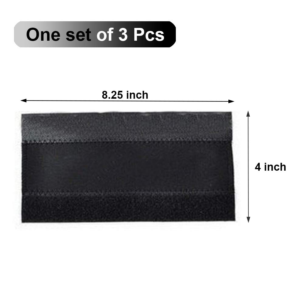 Mantain 3 Pcs Bike Chainstay Protector Bicycle Frame Chain Nylon Protective Guard Pad Black 8.25" x 4"