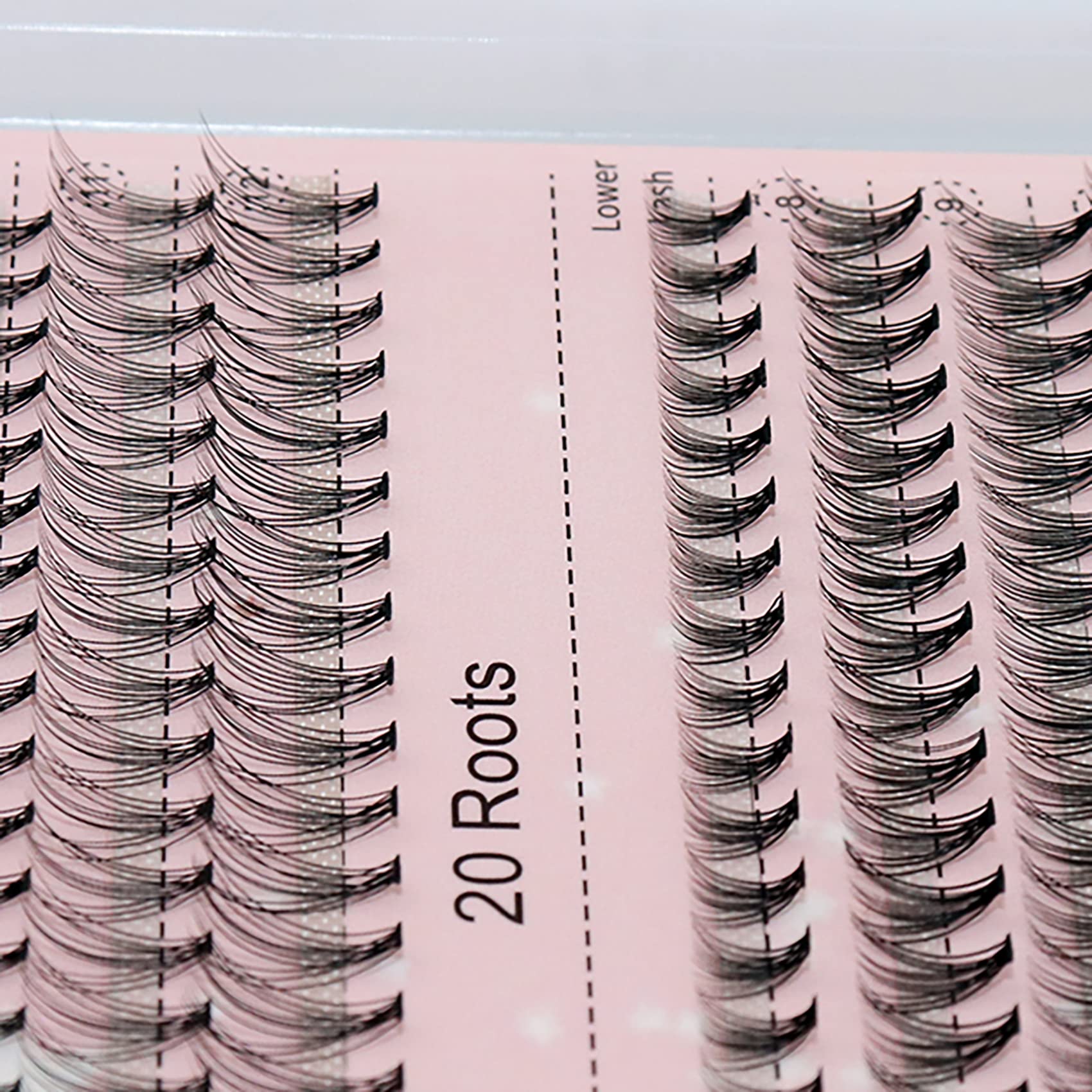 Losha Individual Lashes 10D/20D Lash Clusters 0.1/0.07mm Extensions 8/9/10/11/12mm Mixed Wispy Cluster Eye C Curl Eyelashes Extension (10D/20D,8-12mm)