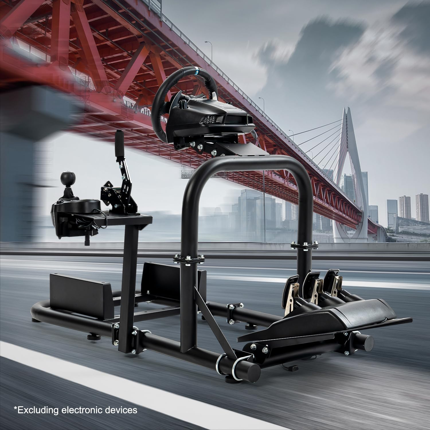 Marada Racing Simulator Cockpit fit for Logitech G27 G29 G920 G923, Fanatec, Thrustmaster T300RS T500R, Upright Stable Sim Racing Cockpit, without Wheel Pedal Shifter Seat
