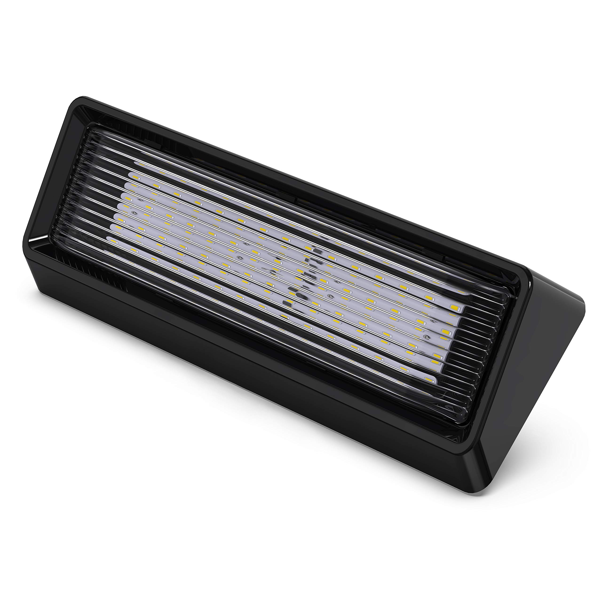 Leisure LED 2X RV Exterior Porch Utility Light XL 12v 650 Lumen Lighting Fixture. Replacement Lighting for RVs, Trailers, Campers, 5th Wheels Black Base Clear Lens (Black, 2-Pack)