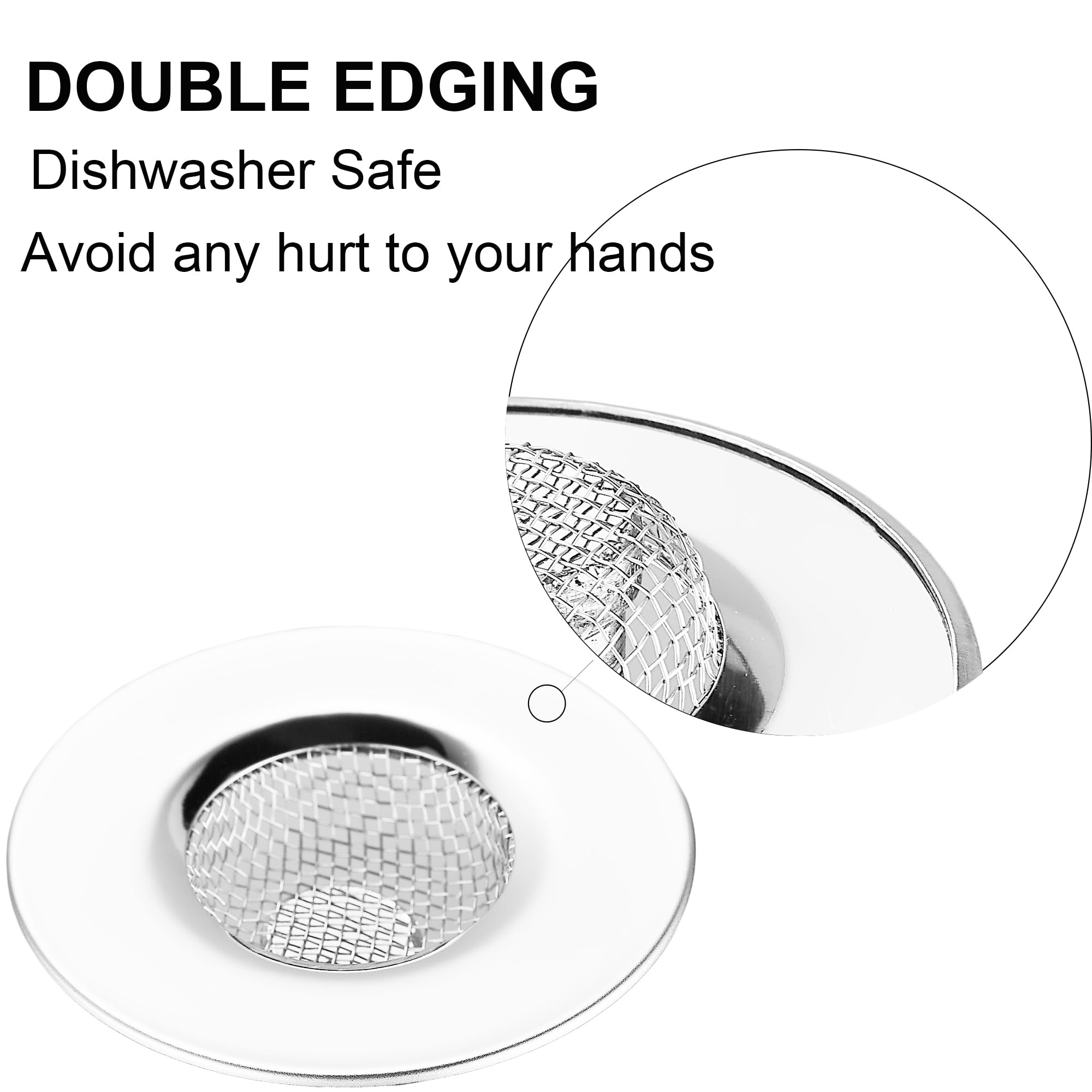 LASSHSWA 2 Pcs - 2.5" Top / 1.2" Basket- Mesh Bathroom Sink Strainer, Shower Drain Hair Catcher, Stainless Steel Sink Drain Strainer, Bathroom Wash Basin Balcony,Utility,Laundry and RV
