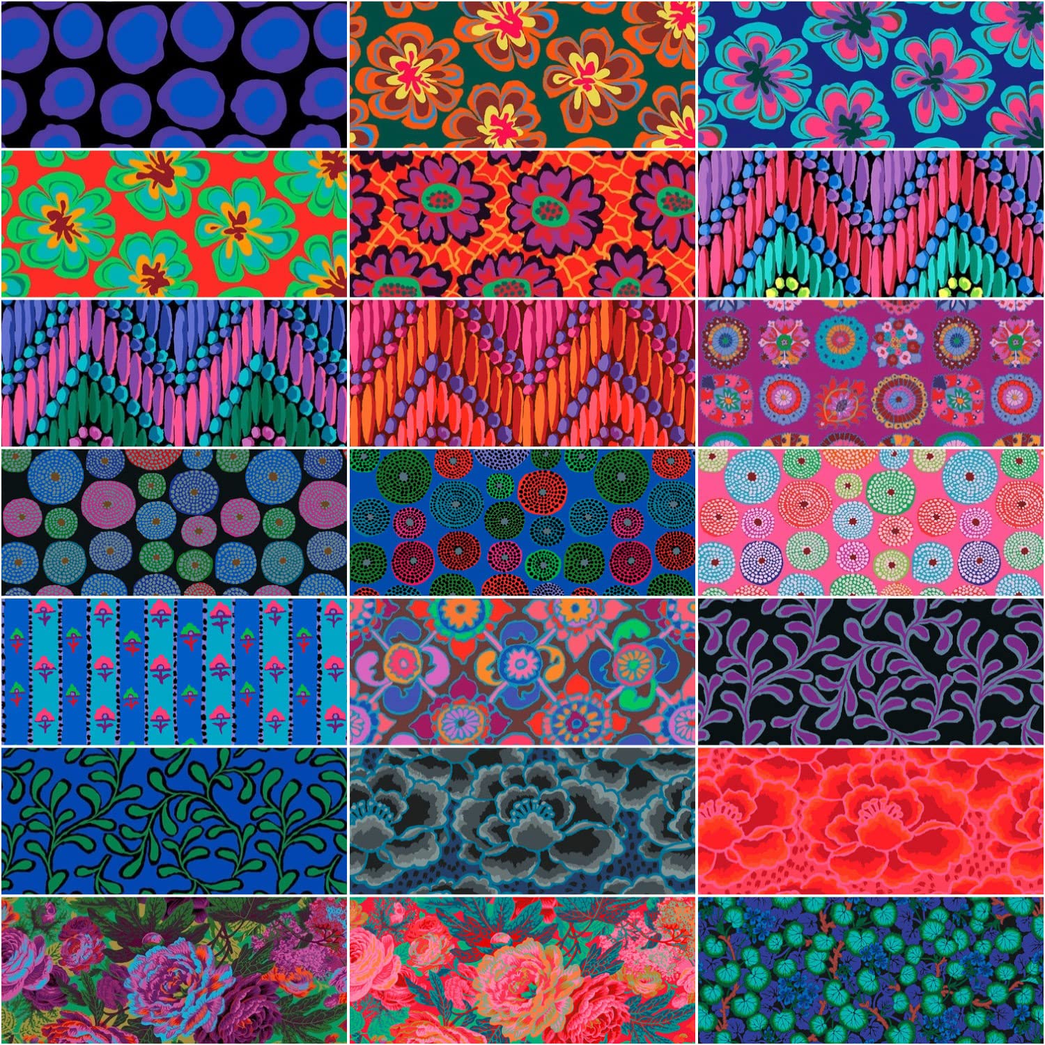 Kaffe Fassett Collective February 2023 Darker Charm Pack 42 5-inch Squares Free Spirit