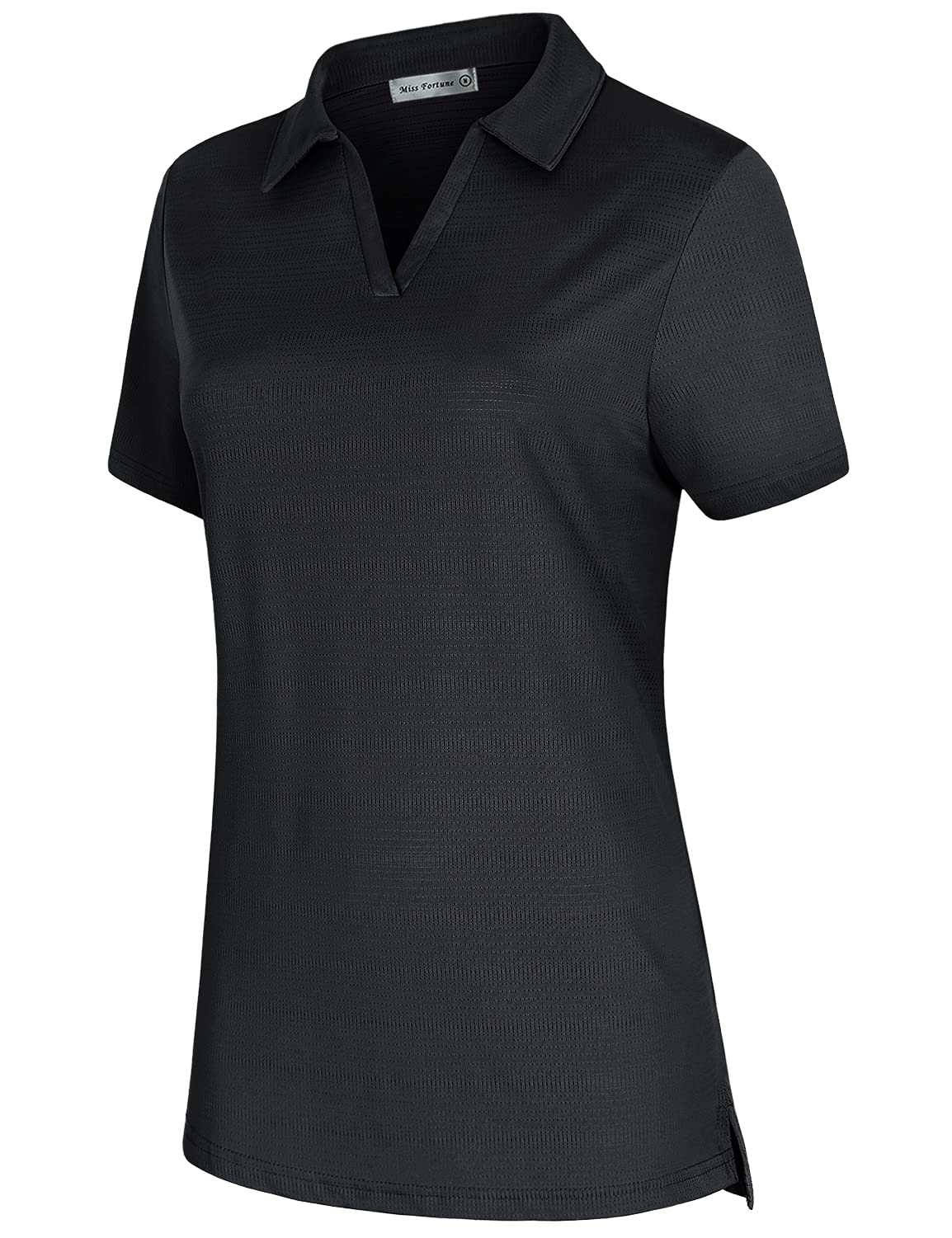 MISS FORTUNE Womens Dry Fit Yoga Shirts Moisture Wicking Golf Tshirt, Black 3XL