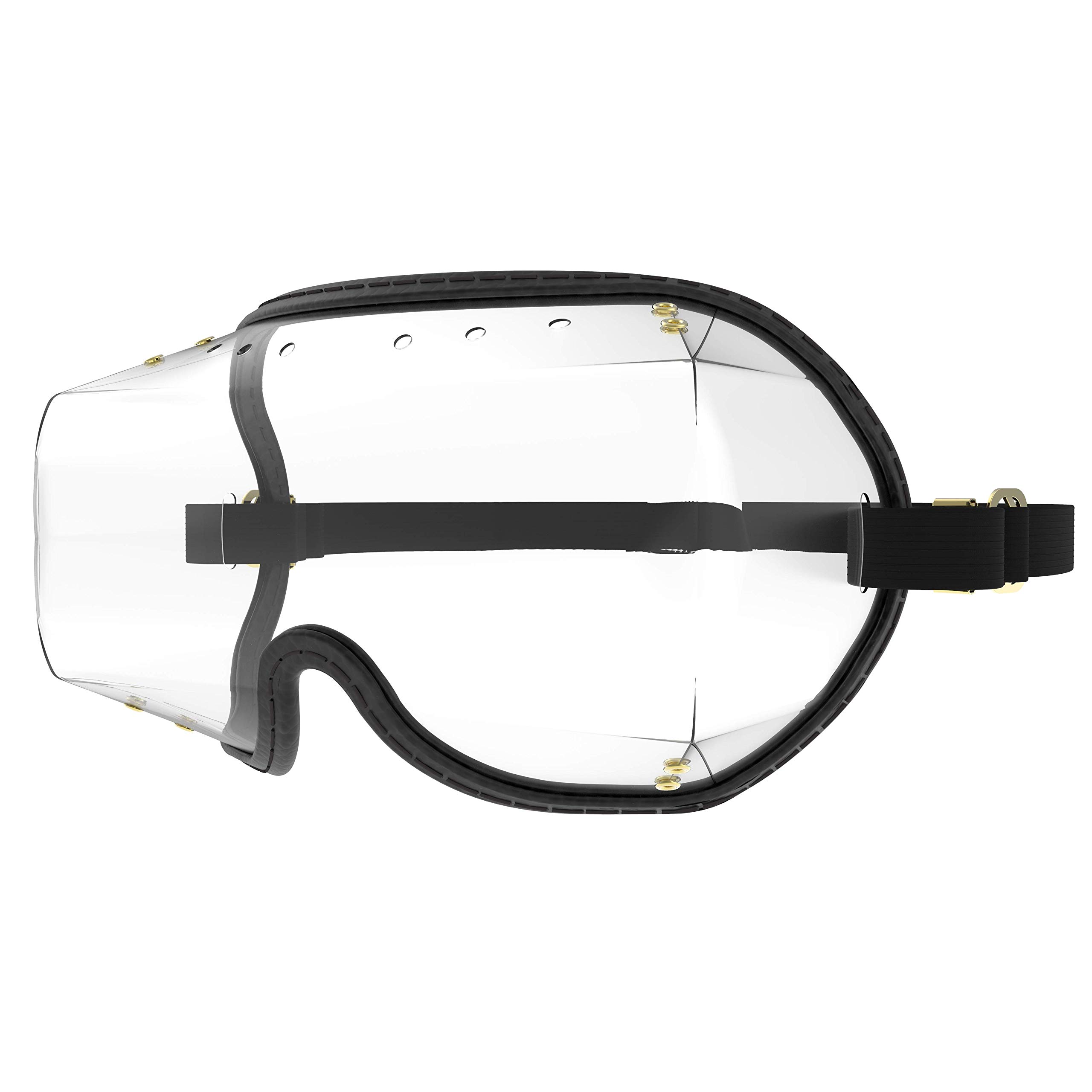 Kroop's VFR Goggles - OTG Goggles to fit over Glasses. Made in USA. Black/Clear
