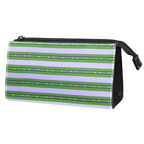TBOUOBT Cosmetic Travel Bags, Makeup Case, Makeup Bag for Toiletries, green purple stripe
