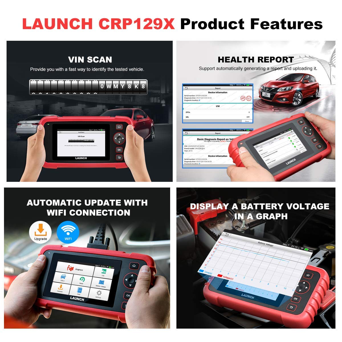 LAUNCH Car OBD2 Scanner Bundle | LAUNCH CRP129X & LAUNCH CR319 for Mechanics and DIYers