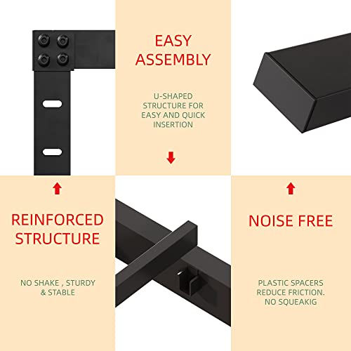XMhongsong 14 Inch King Size Bed Frame No Box Spring Needed, Heavy Duty Metal Platform Bed Frame, Easy Assembly, Noise Free, Black