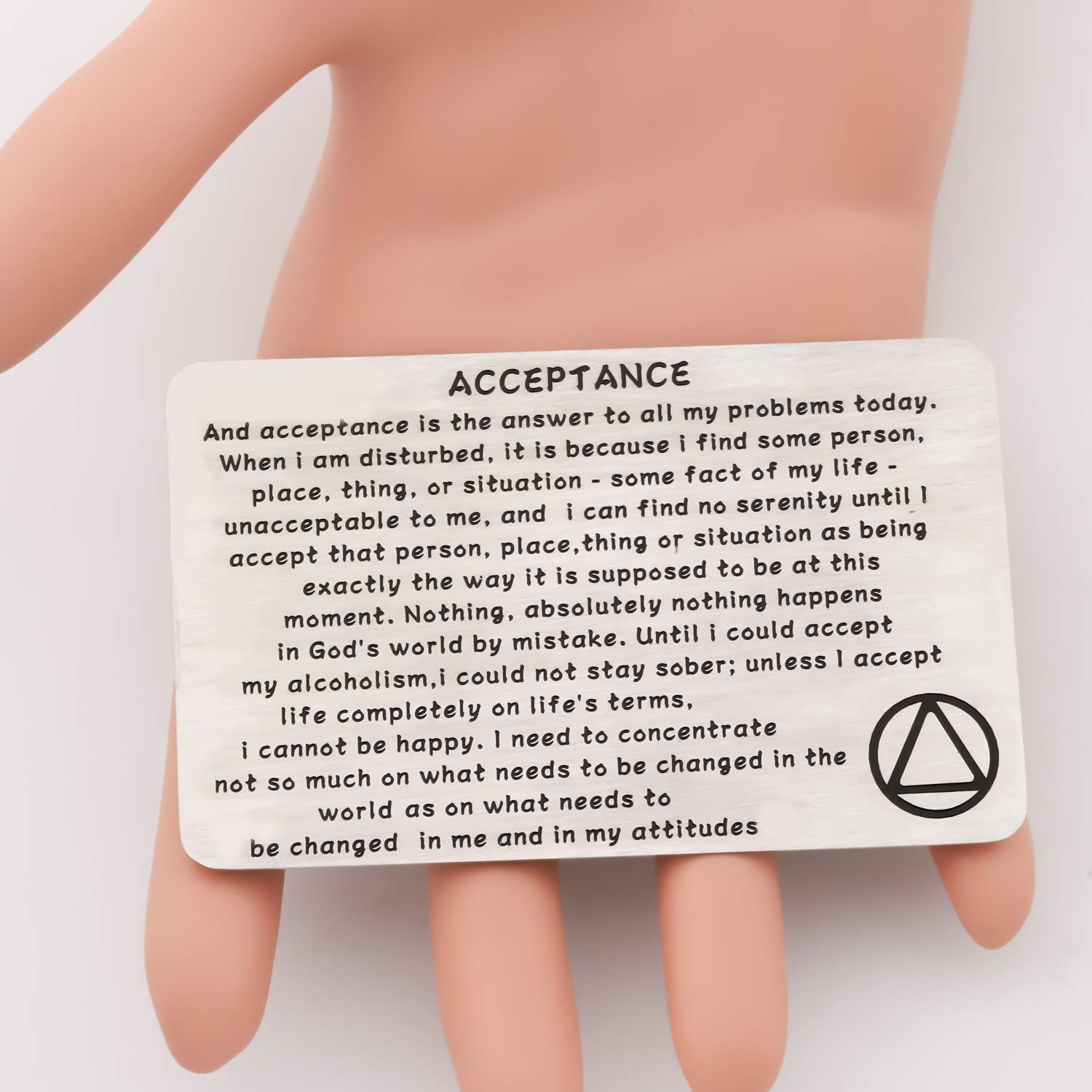MAOFAED Greeting Card - AA Recovery Wallet Card for Alcoholics Anonymous, Sobriety Gift for New Beginnings, Stainless Steel, 55mm*85mm