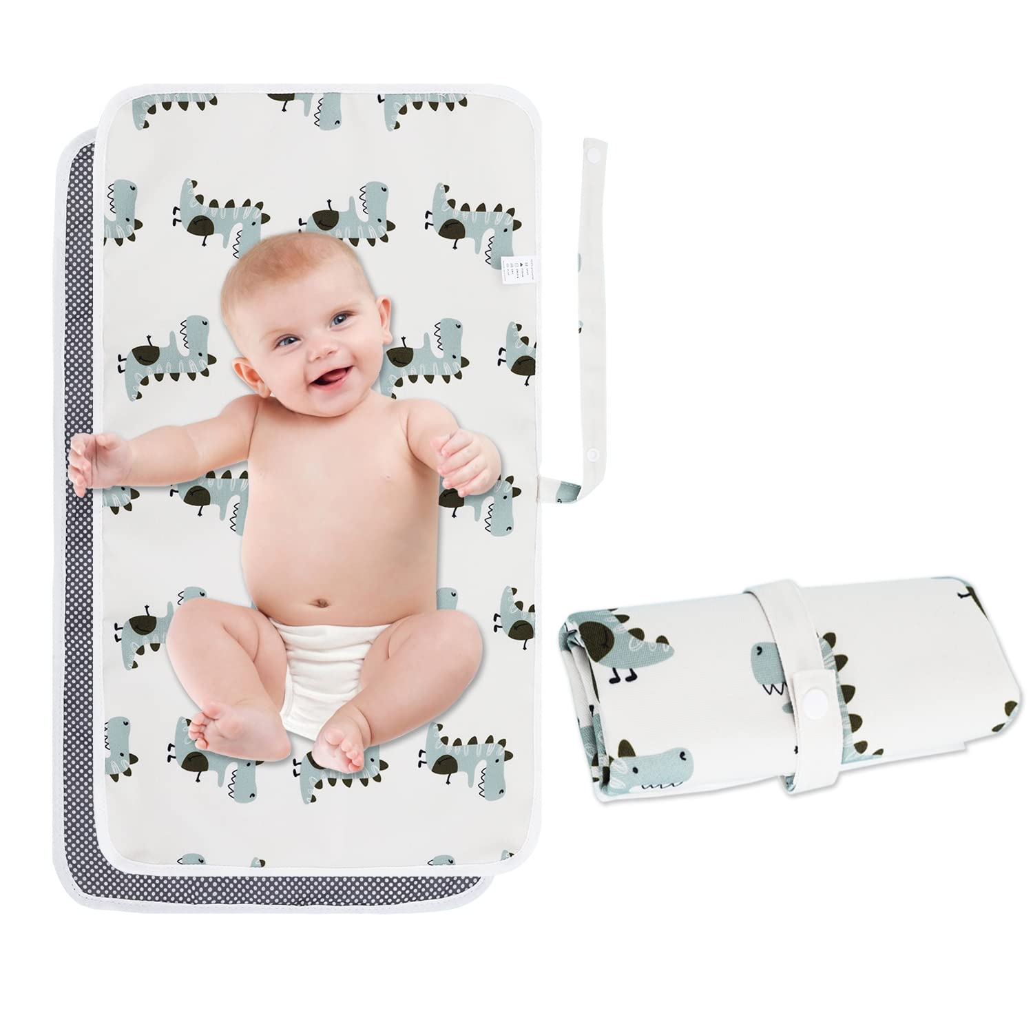 TDIAPERS Baby Changing Pad, Portable Baby Changing Pad Waterproof Reusable, Travel Changing Mat for Newborn Baby(Little Dinosaur)