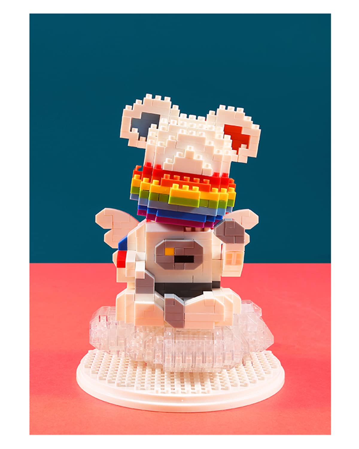 Micro Building Blocks Astronaut Model with Building Toys Mini Blocks DIY Bricks Toys Building Sets for Adults or Teens Gifts,Dust-Proof Dome Included (with Lights+Earth)