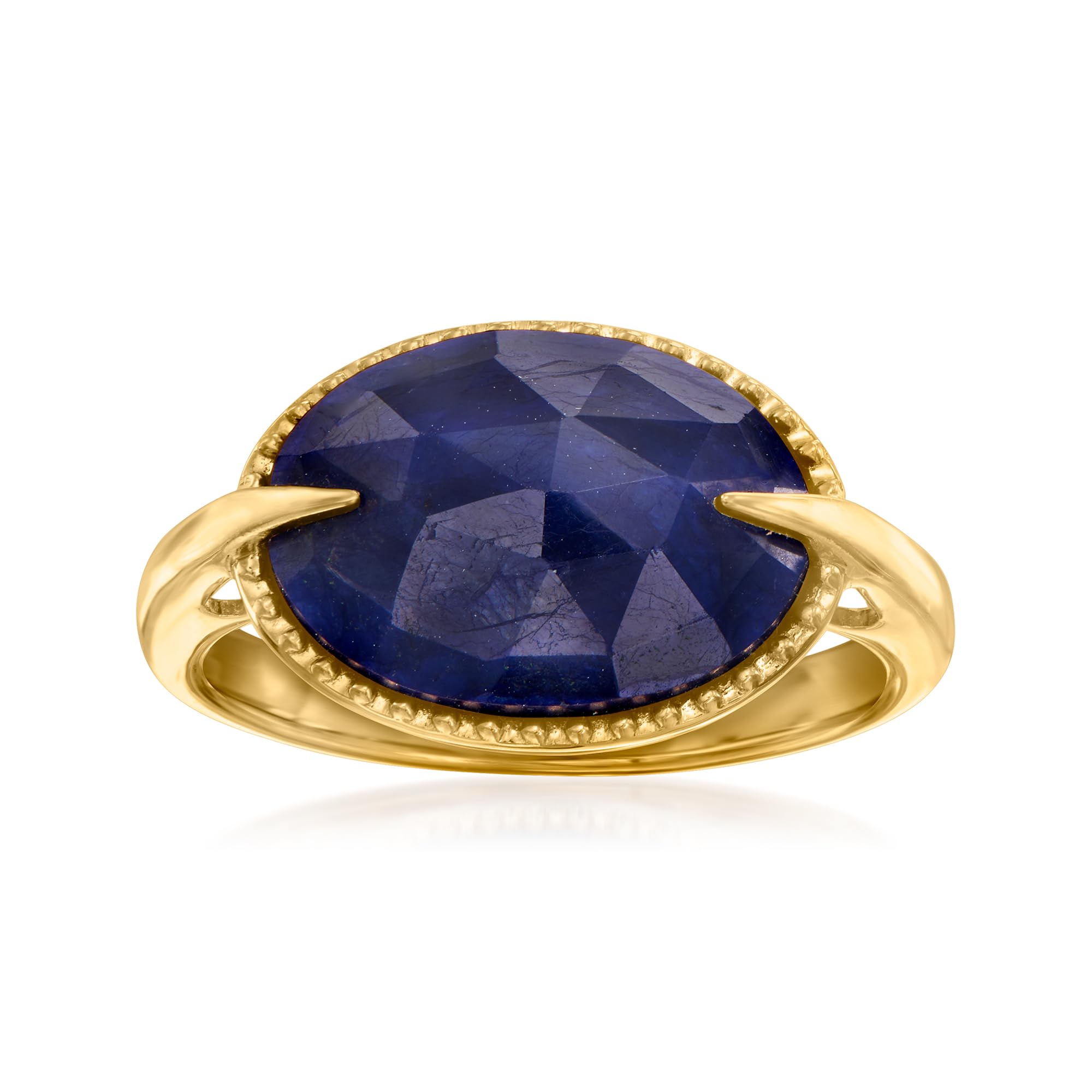 Ross-Simons 7.00 Carat Sapphire Ring in 18kt Gold Over Sterling. Size 8