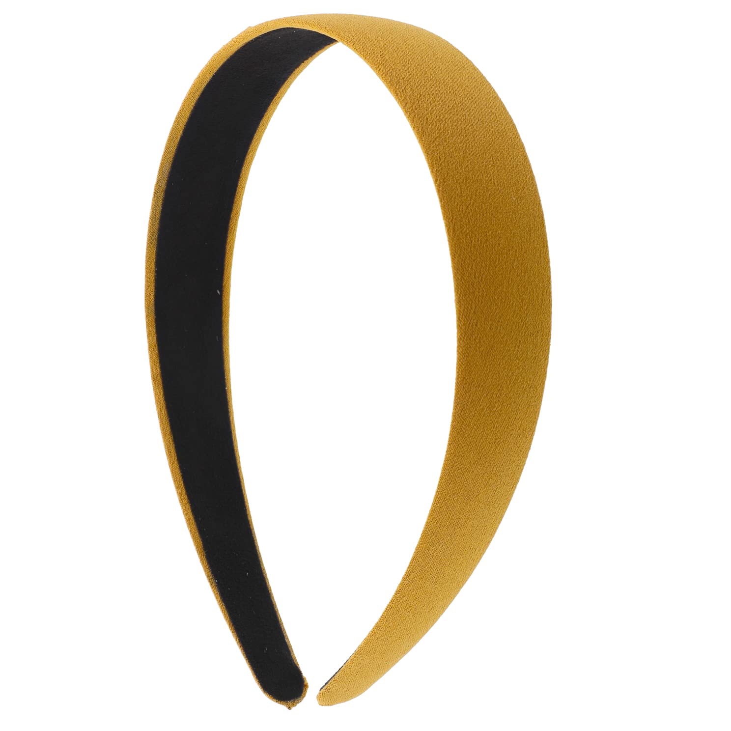 Motique Accessories Black 1 Inch Fabric Headband for Women and Girls