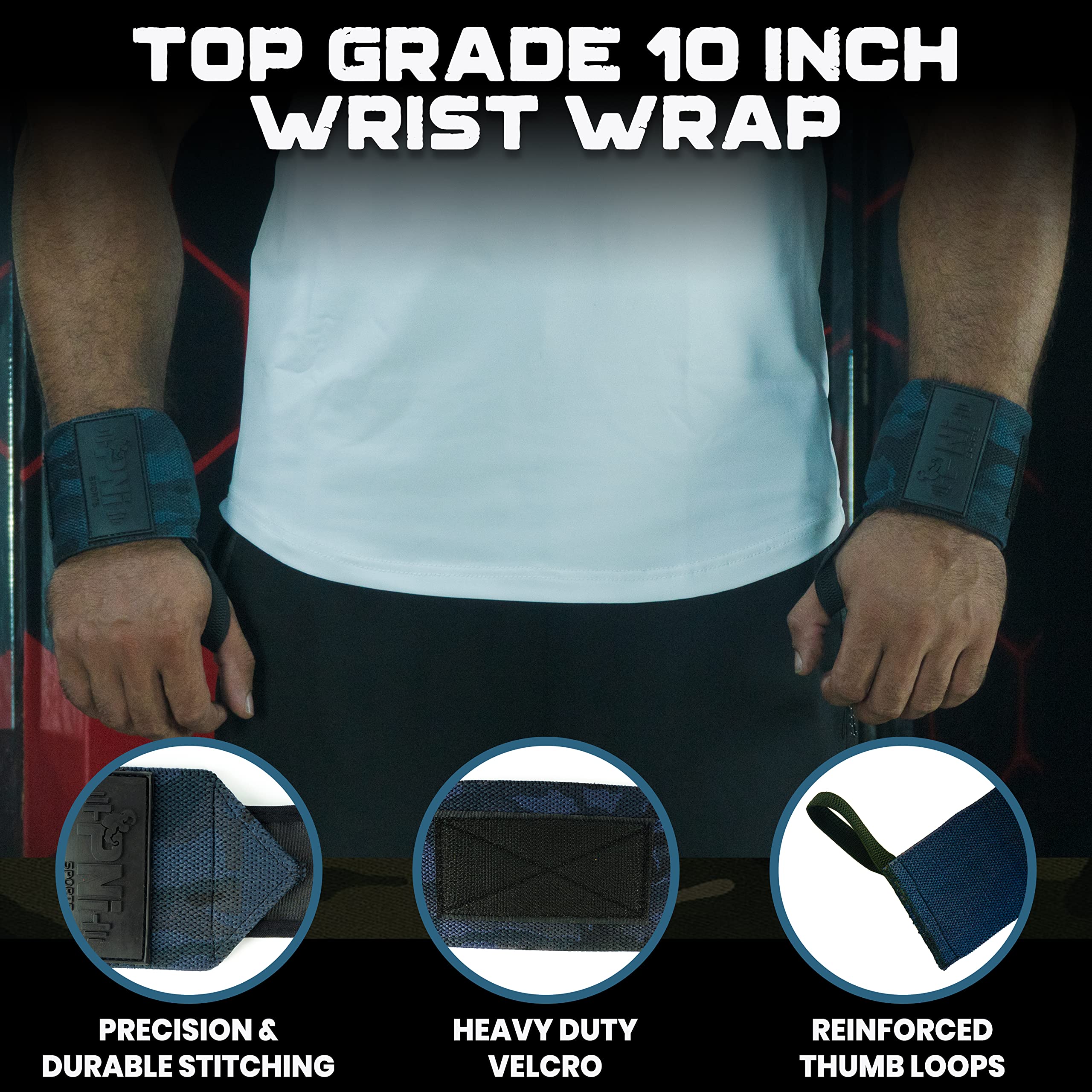 PNI Wrist Wraps β Wrist Wraps for Weightlifting, Workouts and Powerlifting | Gym Accessories and Stuff | Wrist Brace and Wristbands Heavy Duty