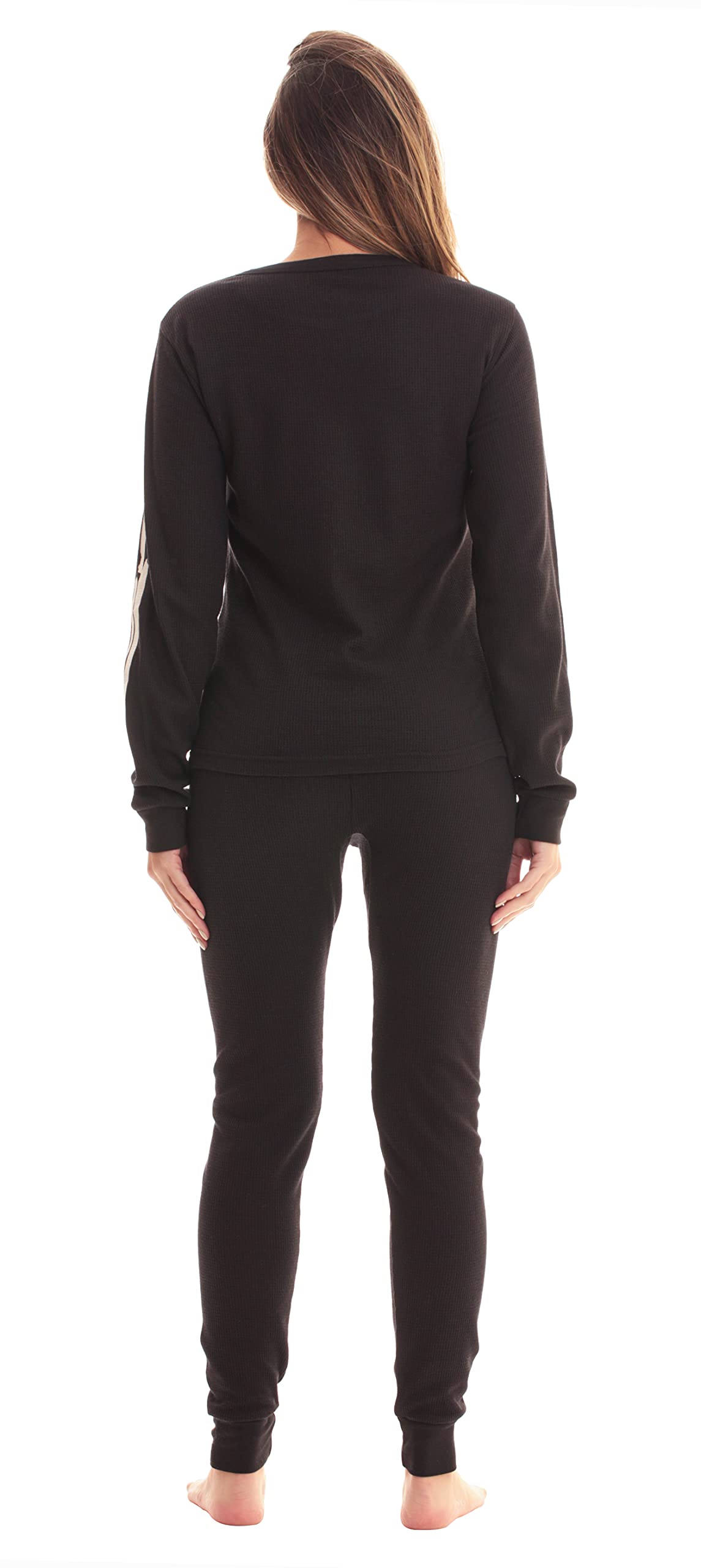 Just Love Women's Thermal Underwear Pajamas Set 6930-BLK-XL