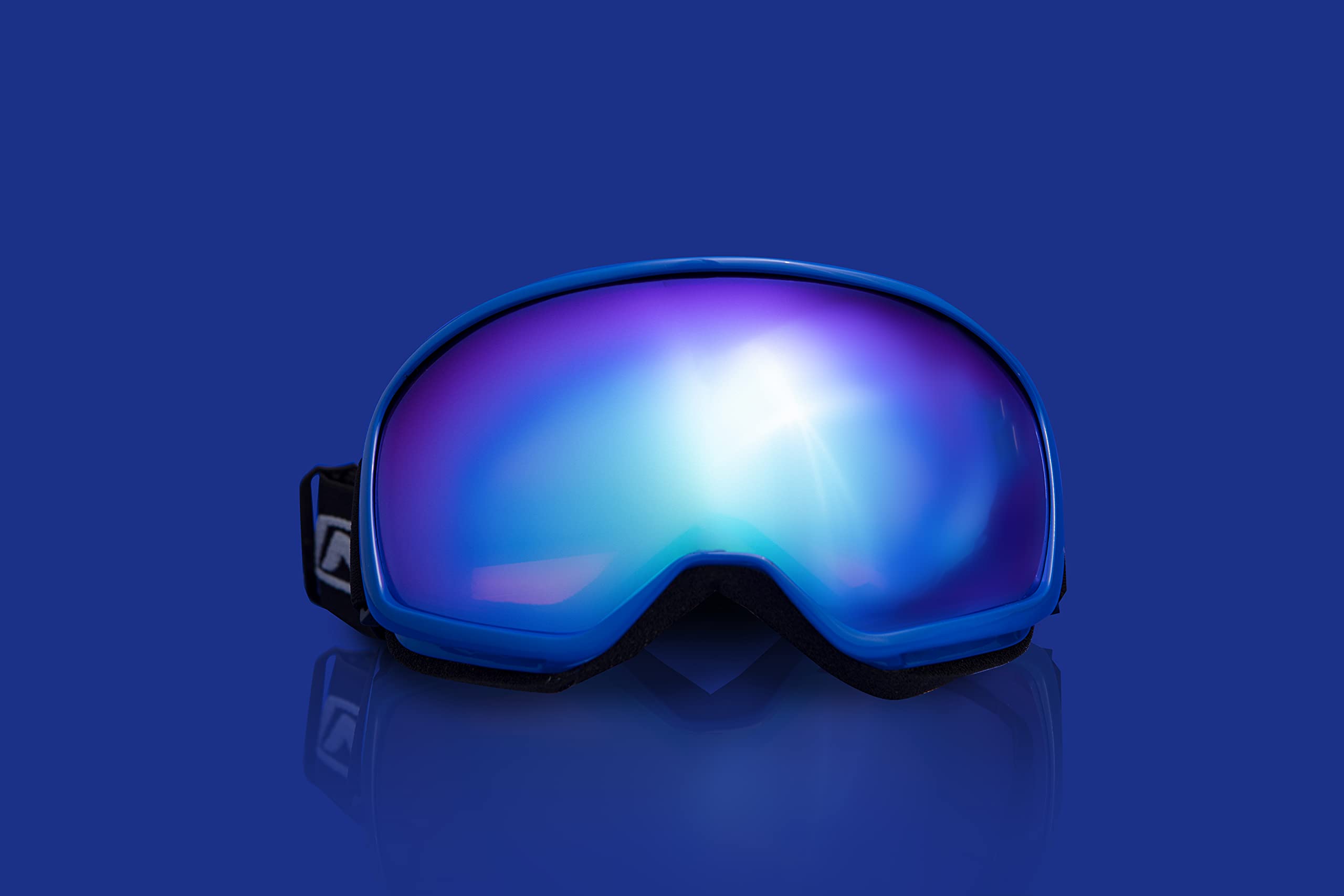 Optic Nerve - 2022 Premium & Affordable Non-Polarized Winter Sport Goggles Sunglasses for Men/Women, Snoasis Edition with Shiny Blue Frame/Rose/Silver Flash Mirror Lens