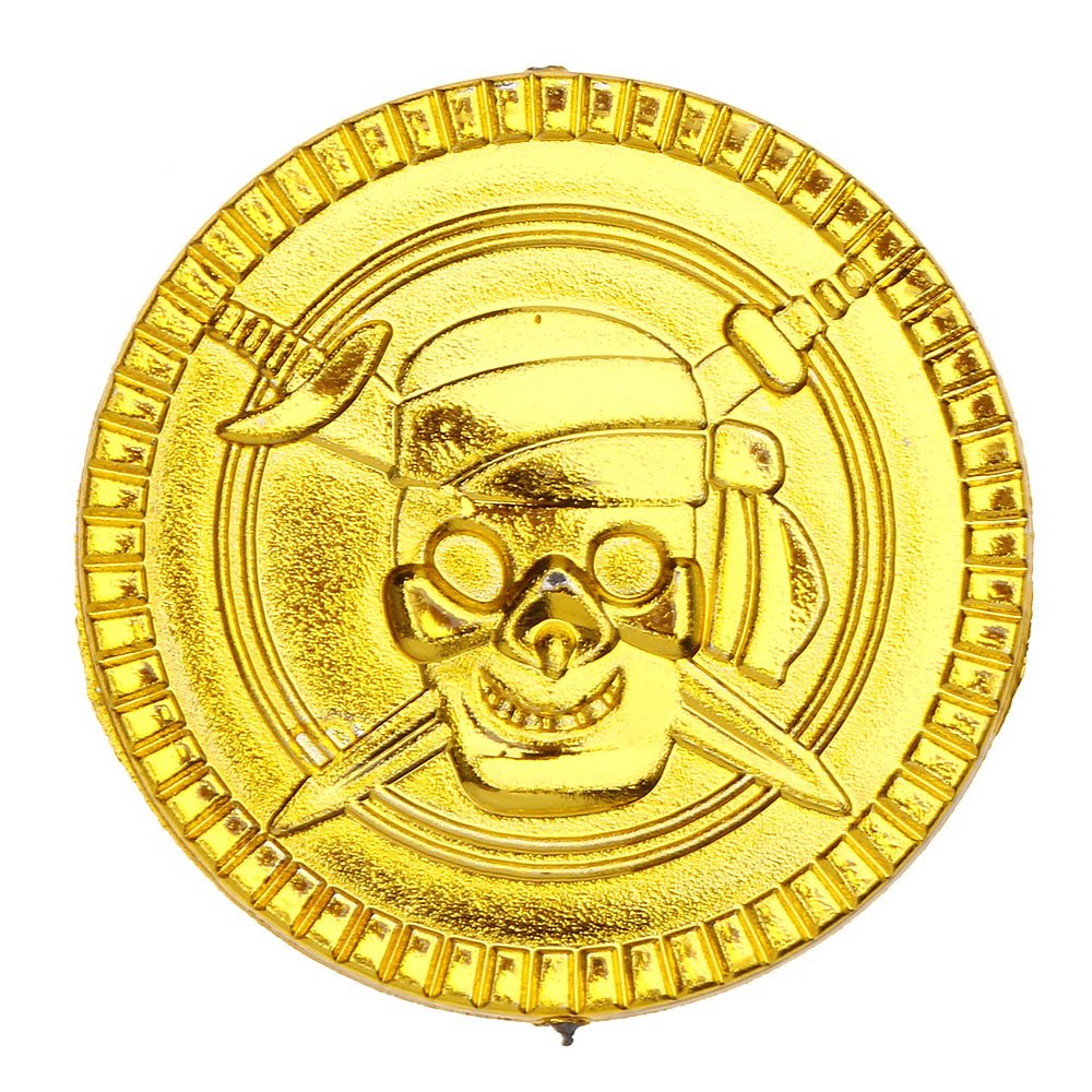 Pirate Antique Plastic Coins Set, 100Pcs Spanish Doubloons Replica Treasure for Board Games, Tokens, Toys, Cosplay, and Decorations.