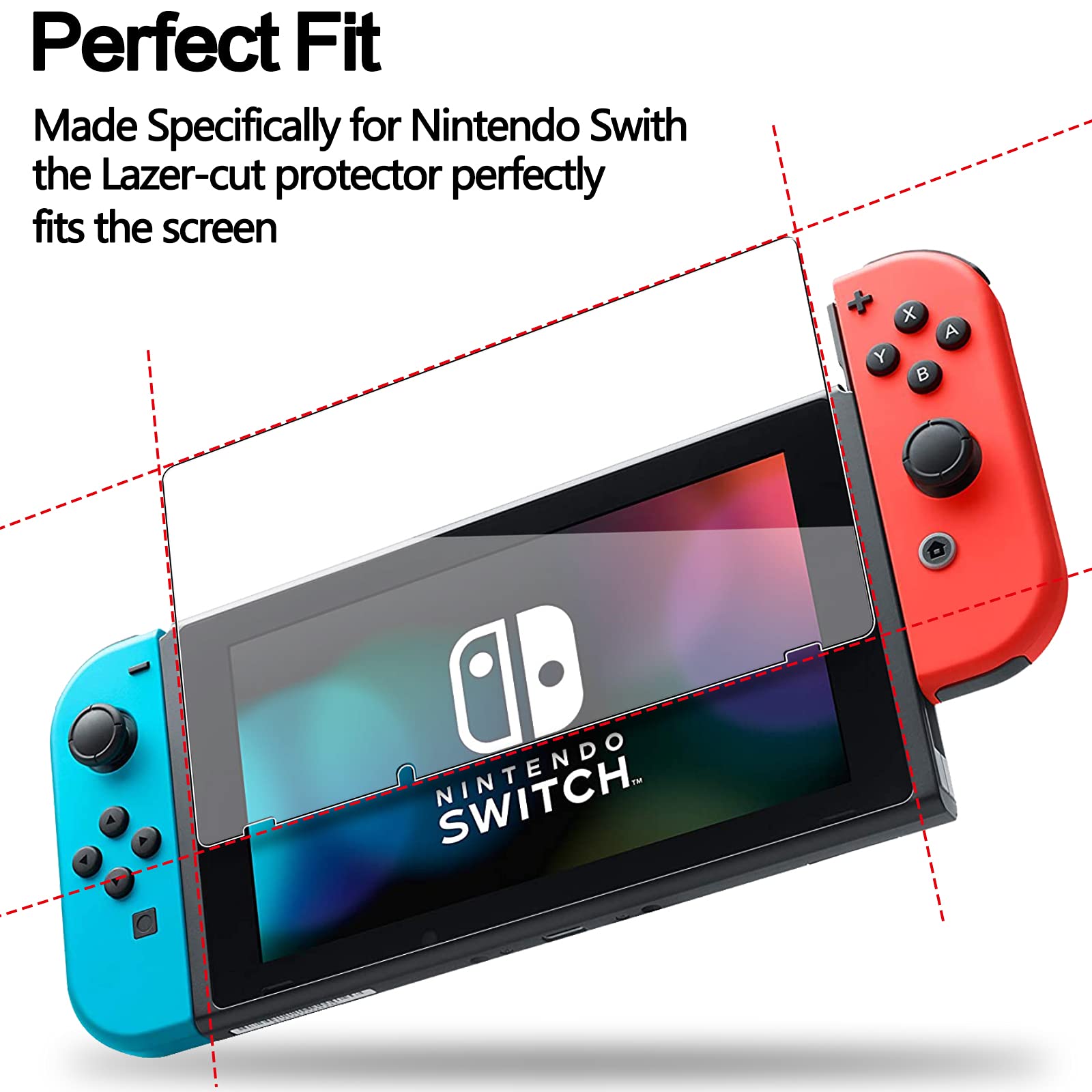 MIUOLV [4 Pack] Screen Protector Tempered Glass for Nintendo Switch - Transparent HD Clear Anti-Scratch Screen Protector for Nintendo Switch 2017 (Clear)