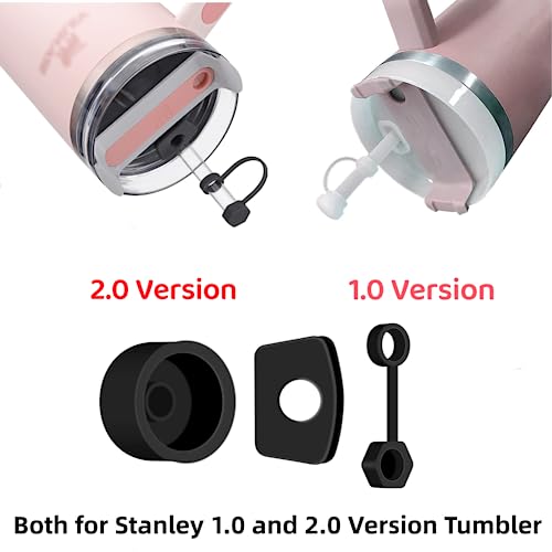 Straw Replacement for Stanley, Reusable Drinking Straws for Stanley 40 oz 30oz Tumbler Accessories, Silicone Anti Spill Stopper Set for Stanley Quencher 1.0/H2.0