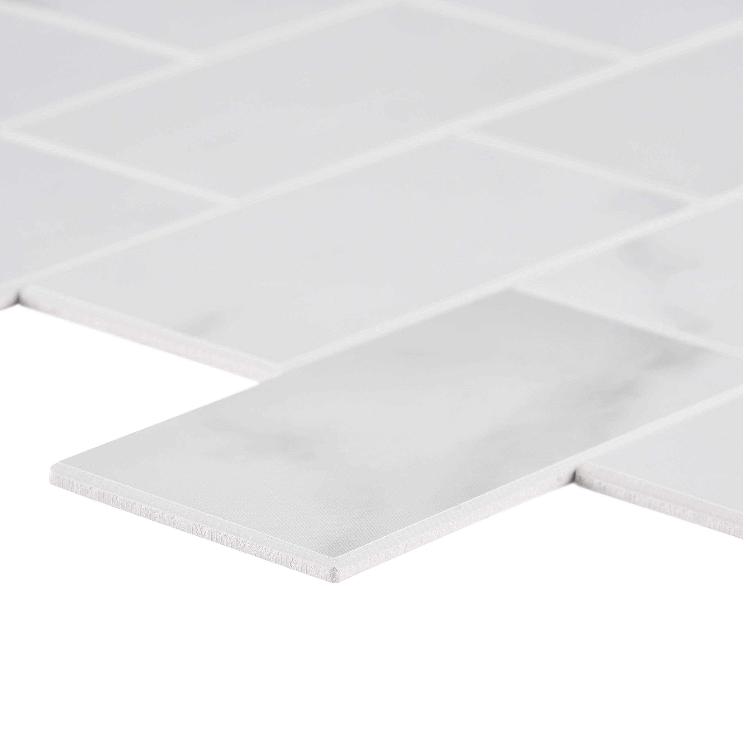 Luxe Core Subway Calacatta 11.81 in. x 11.81 in. SPC Peel and Stick Kitchen, Bathroom, Backsplash Tile (0.96 Sq. Ft. / Sheet)