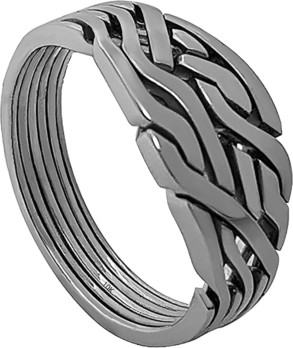 OFLIUM Puzzle ring Loopy Six design 925 sterling silver handmade Turkish puzzle ring interlocking knott friendship ring all size (14)