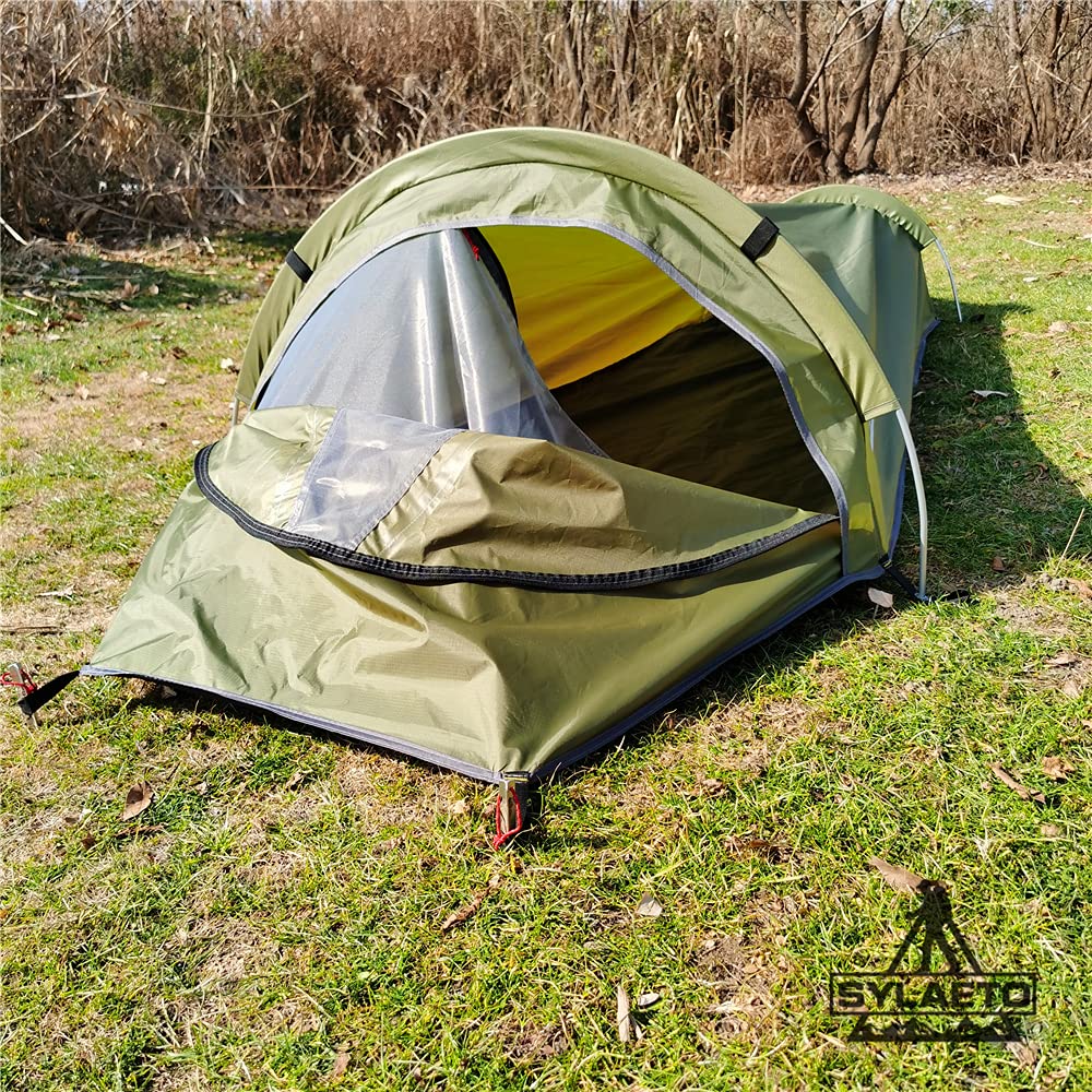 MCETO Upgrade 1 Person Ultralight Bivvy Tent, Ventilation Backpacking Outdoor Camping Bivy Sacks Sleeping Bag Tent Hiking Adventure Equipment