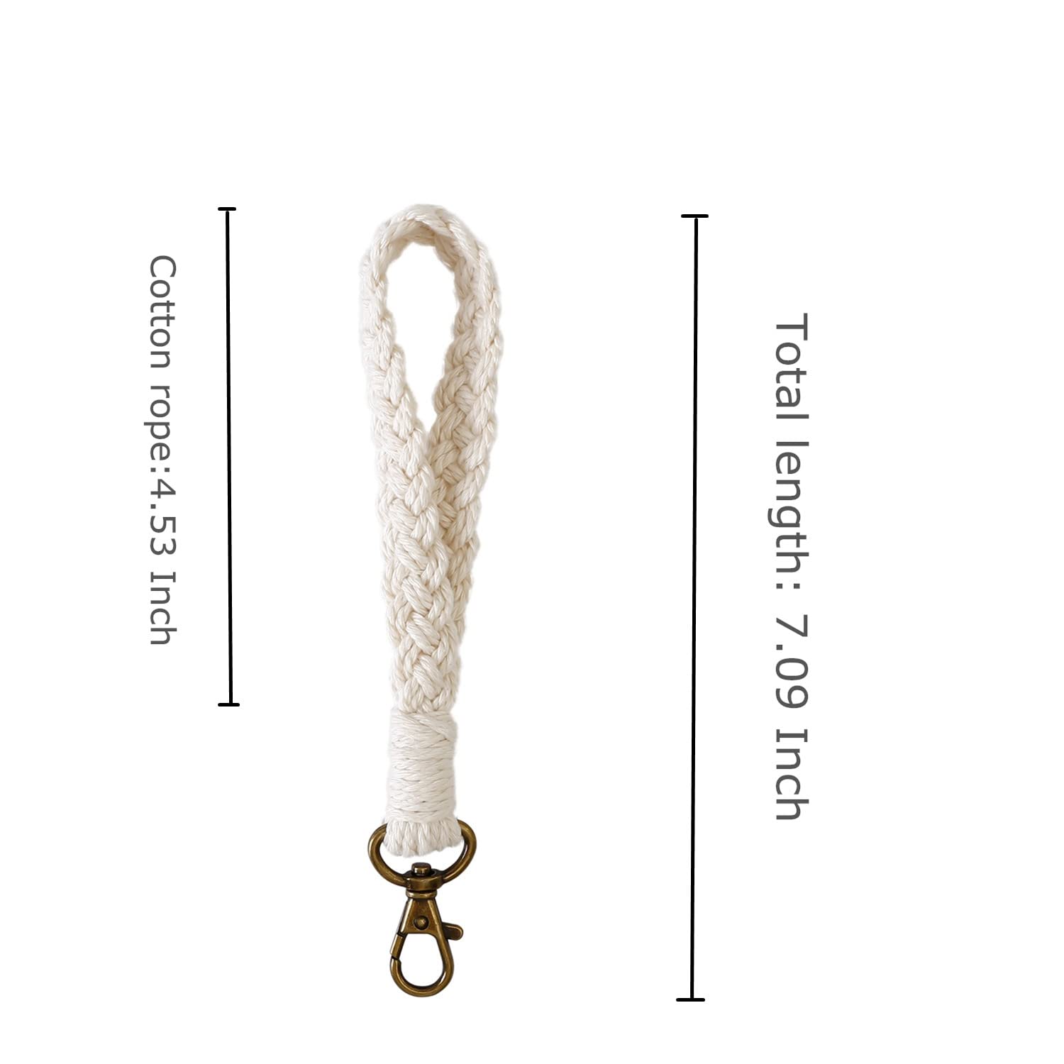 Poagoep Macrame Boho Keychain Bracelet Handmade Wristlet Keychain Keyring Holder Wrist Lanyard for Women(3)