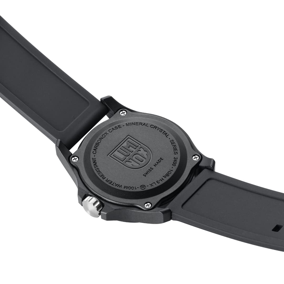 Luminox G Patagonia Carbonox X2.2402 - Mens Watch 43 mm - Military Watch with Black Case/Dial/Band White Numbers - Date Function - 100m Water Resistant
