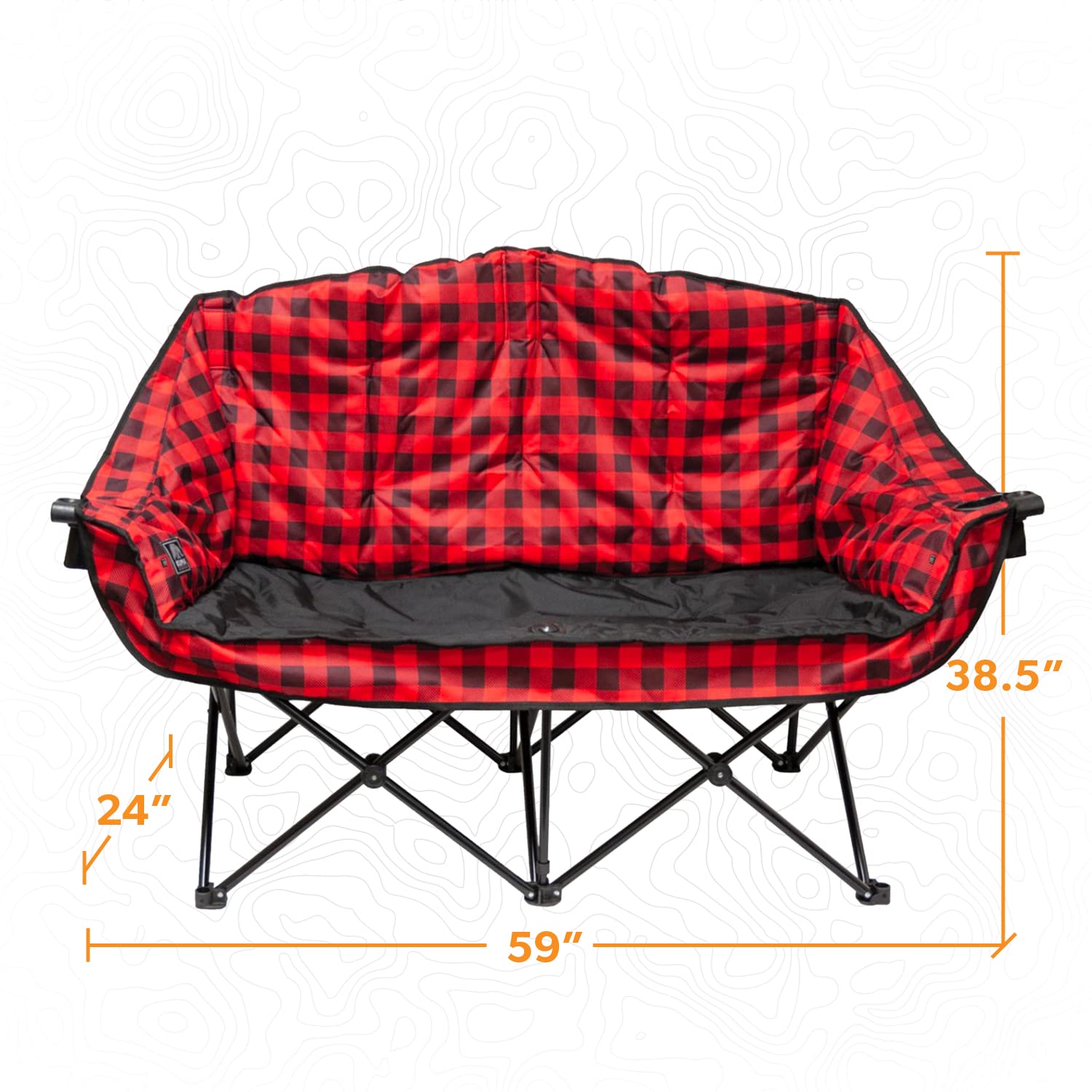 Kuma Outdoor Gear Bear Buddy Heated Chair, 39D x 10W x 10H Inch, Red/Black