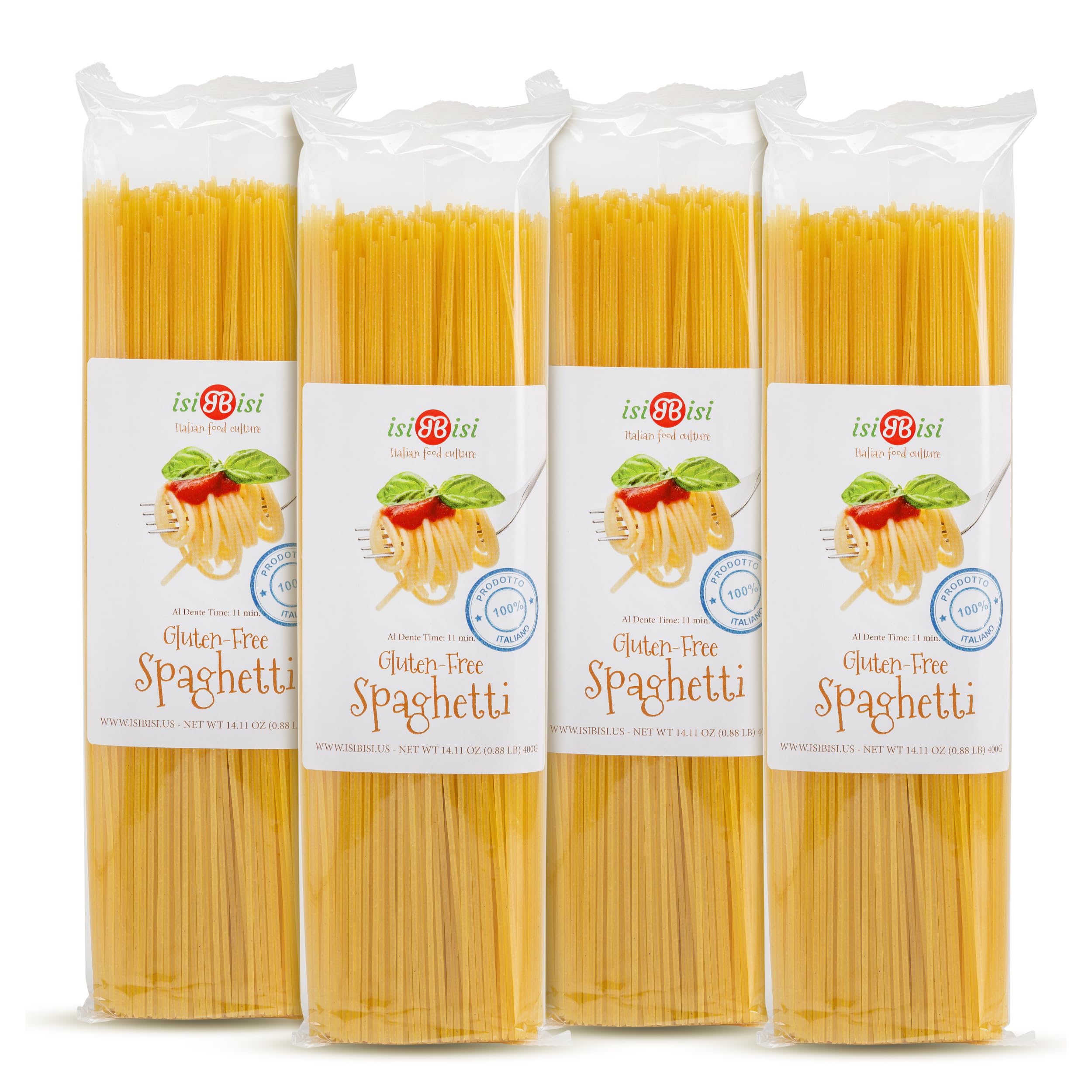 isiBisi Spaghetti Pasta - Organic Pasta Noodles, Authentic Italian Spaghetti - Vegan, Non GMO, Rice and Corn Flour - Made in Italy